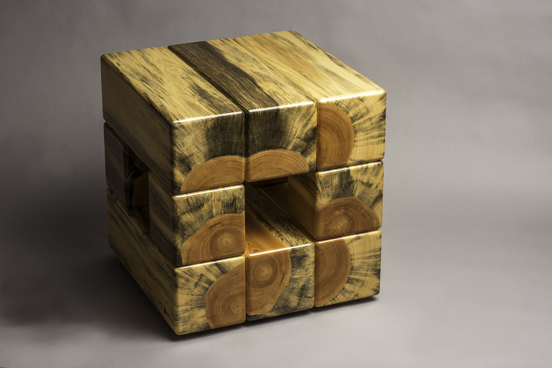 Nine Square Mine Stool by Craig Demmon (Wood Stool) | Artful Home