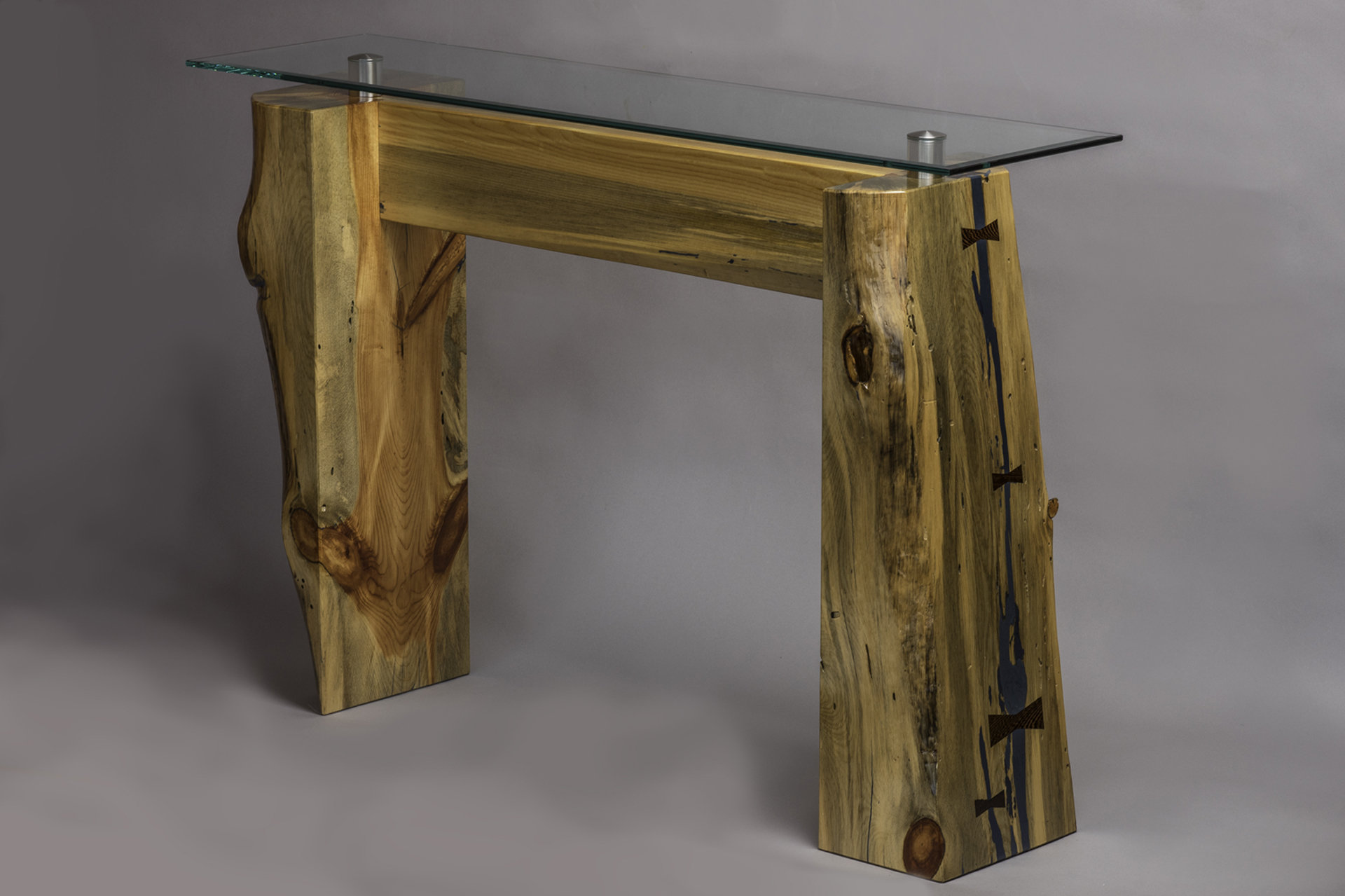 Divide Glass Top Console Table by Craig Demmon (Wood Console Table ...