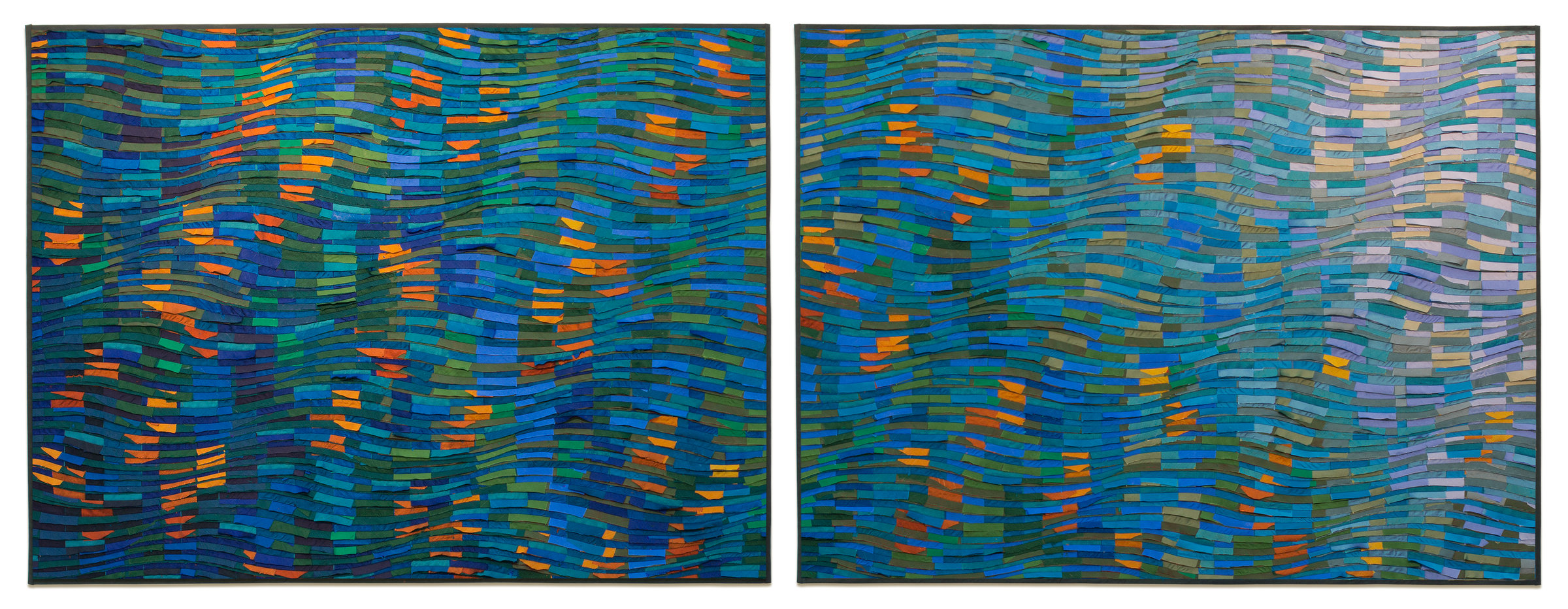 Summer Wave Dyptich by Tim Harding (Fiber Wall Hanging) | Artful Home