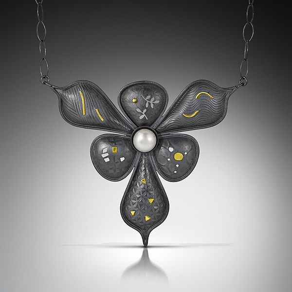 Columbine Pendant by Barbara Bayne (Gold & Silver Necklace) | Artful Home
