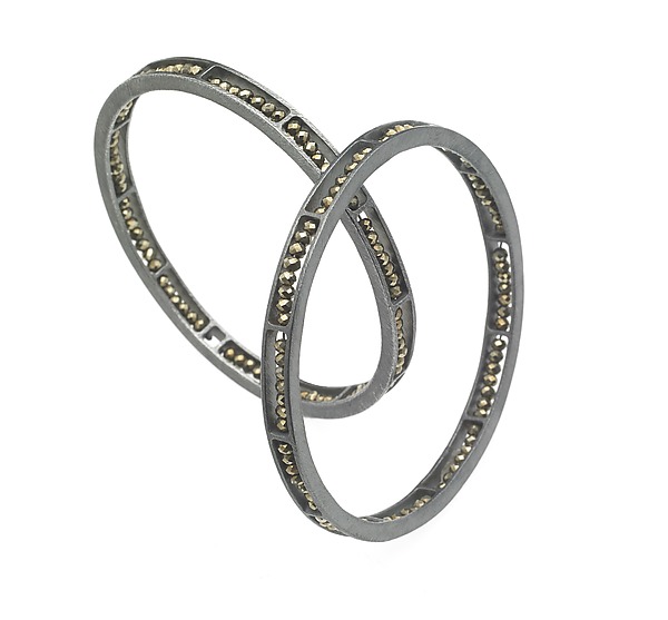 Carved Segment Bangle Bracelet by Heather Guidero (Silver & Stone ...