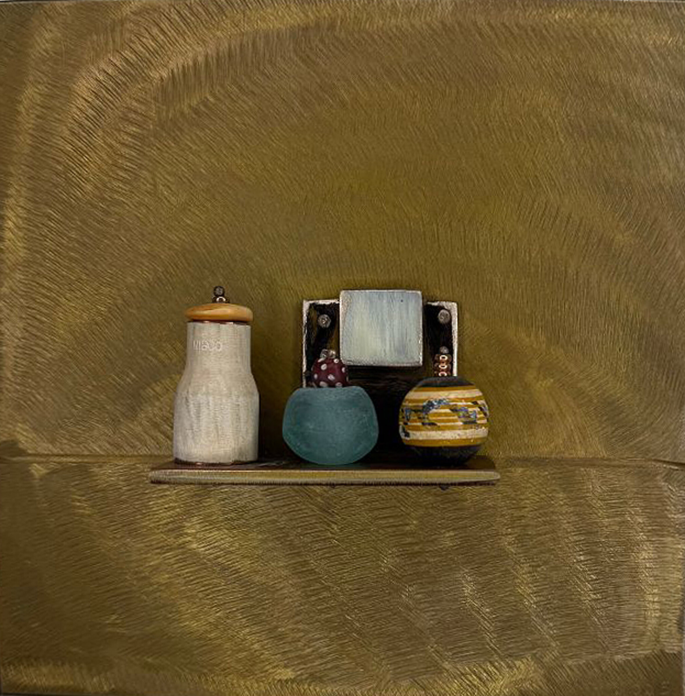 Bronze Still Life in Tan by Alice McLean (Mixed-Media Wall Sculpture ...