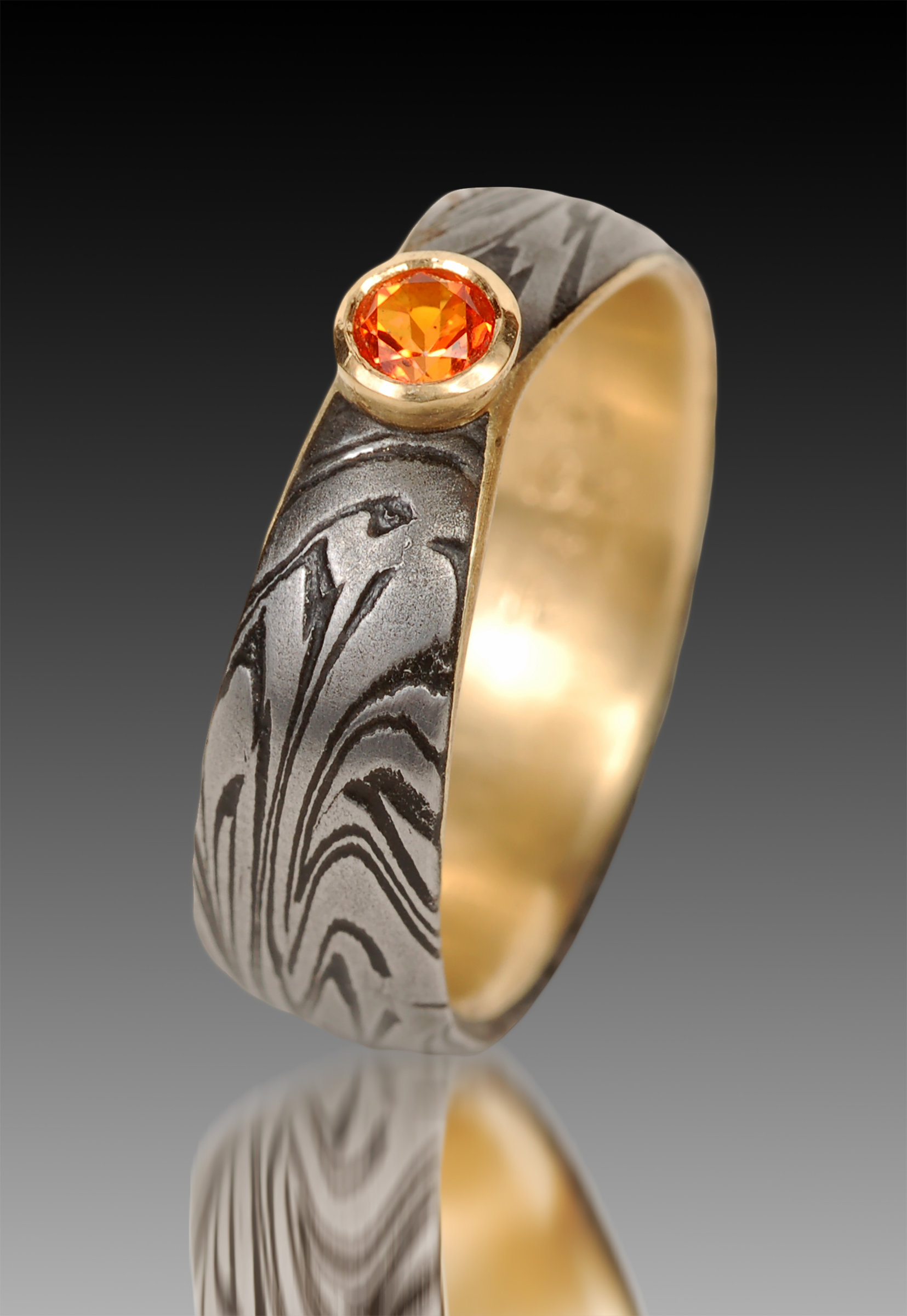 Big Poppy Ring by Victoria Moore (Gold, Steel & Stone Ring) | Artful Home
