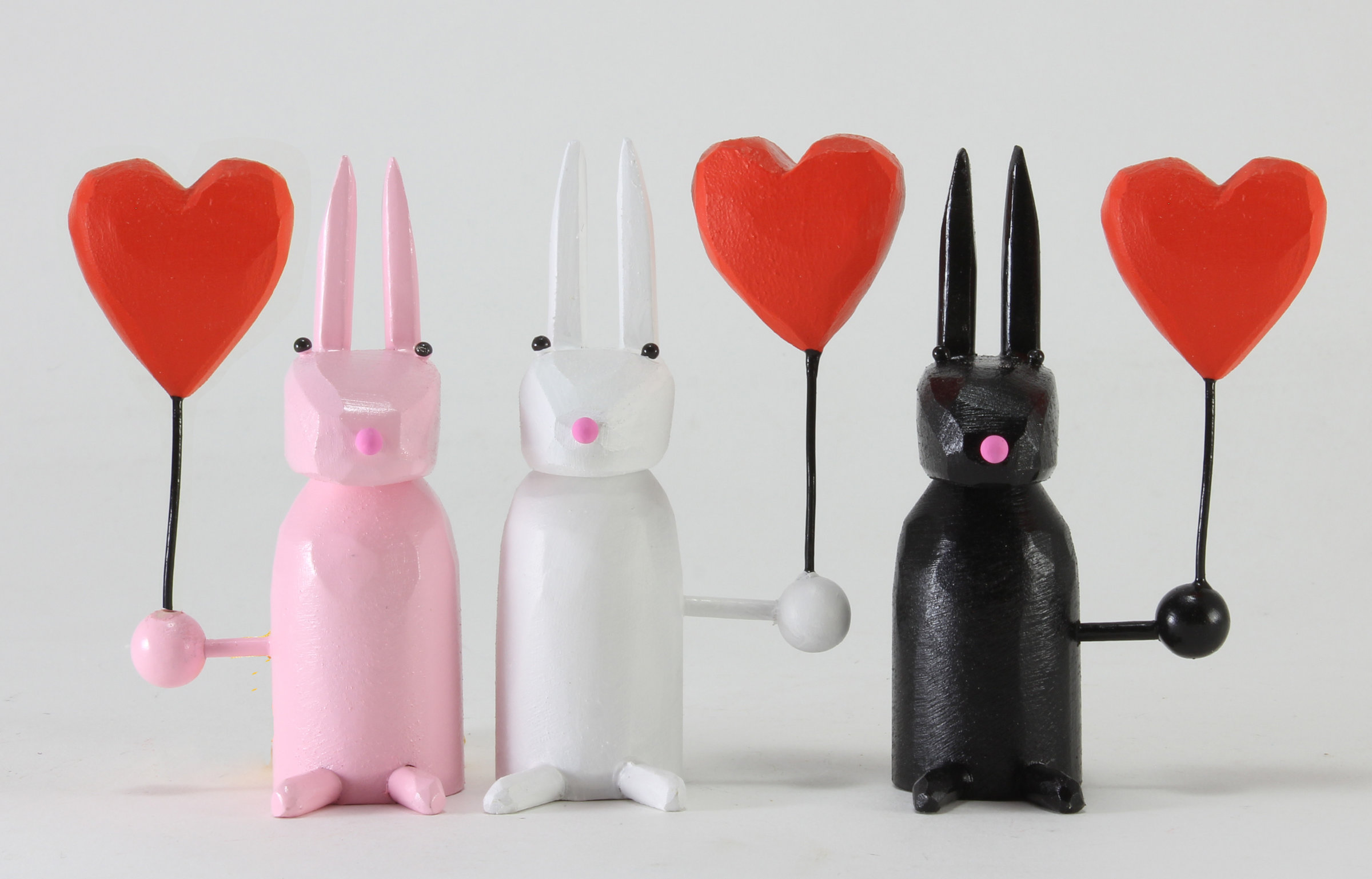 Bunny with Heart Balloon by Bunny With A Toolbelt (Wood Sculpture ...