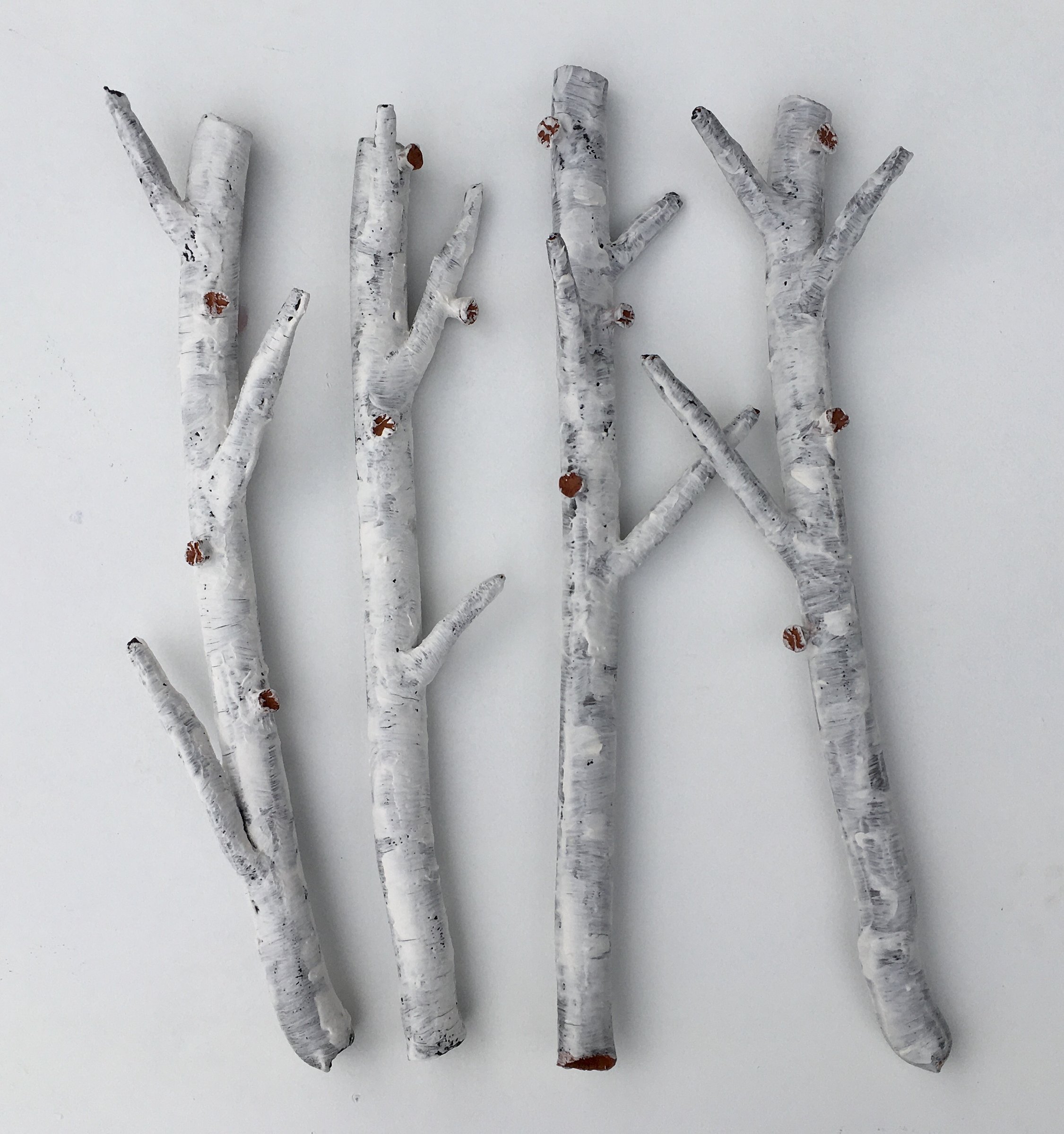 Aspen Branch Quartet by Amy Meya (Ceramic Wall Sculpture) | Artful Home