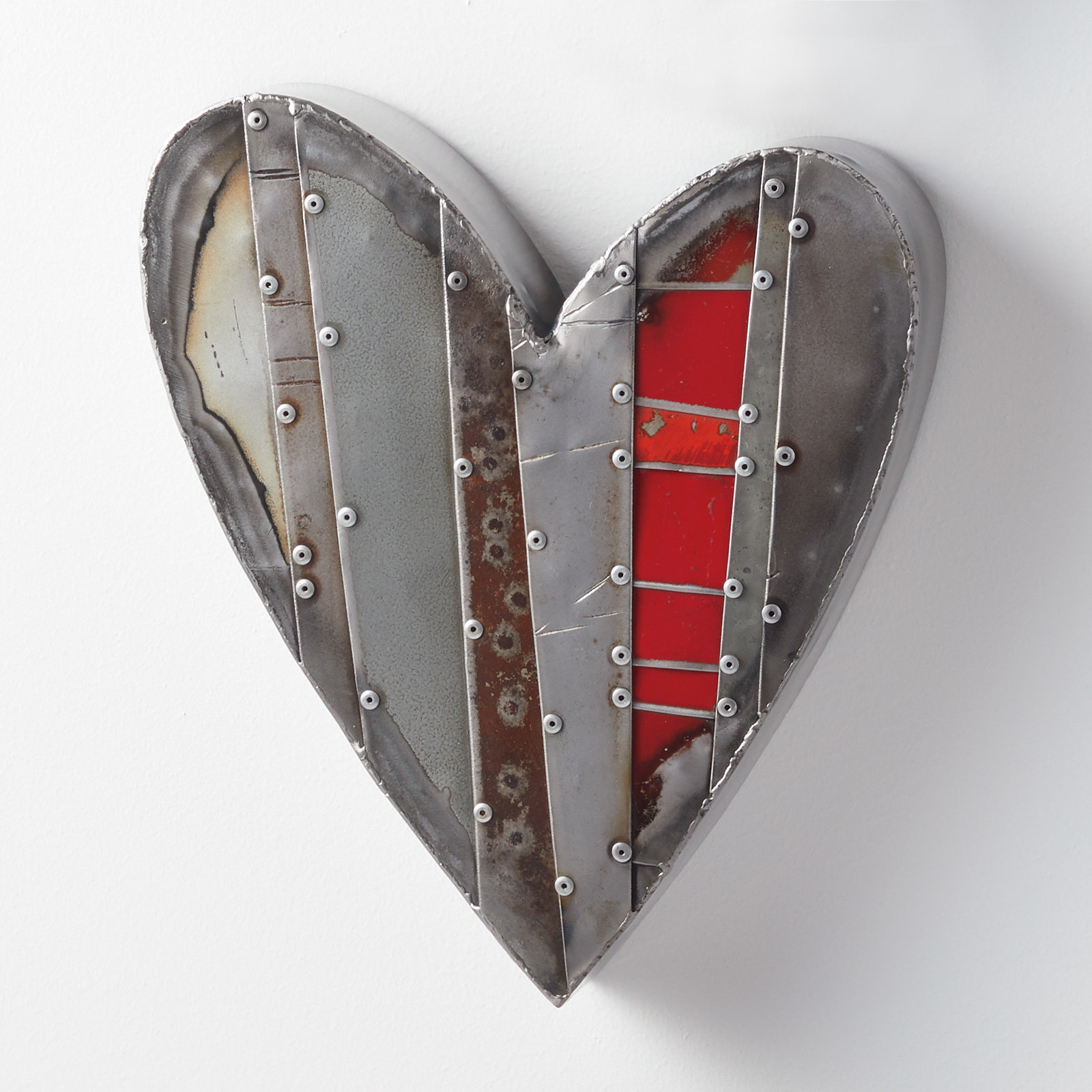 Natural Red Small Heart by Anthony Hansen (Metal Wall Sculpture ...