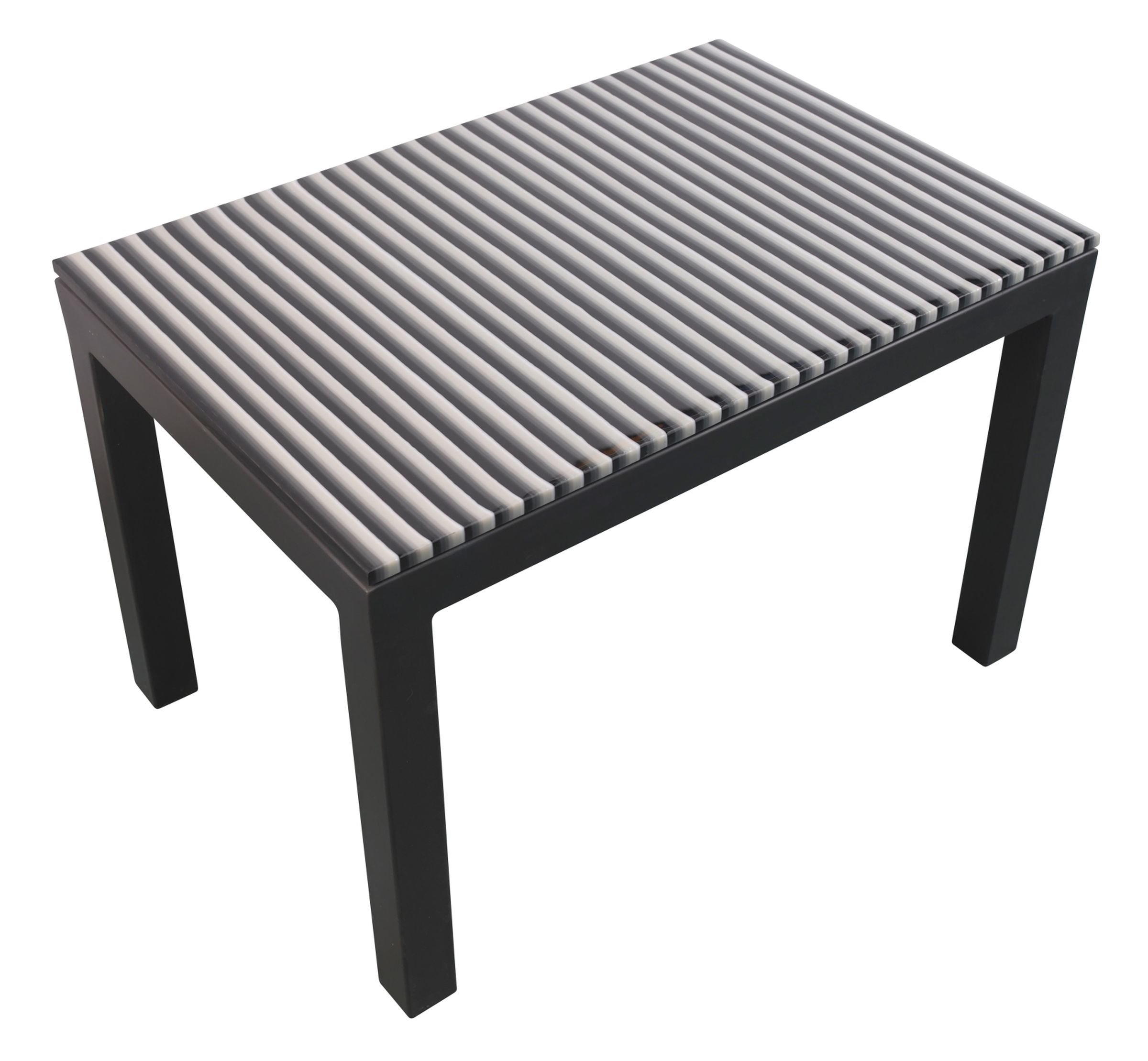 Black and White Glass Table by Helen Rudy (Art Glass Coffee Table ...