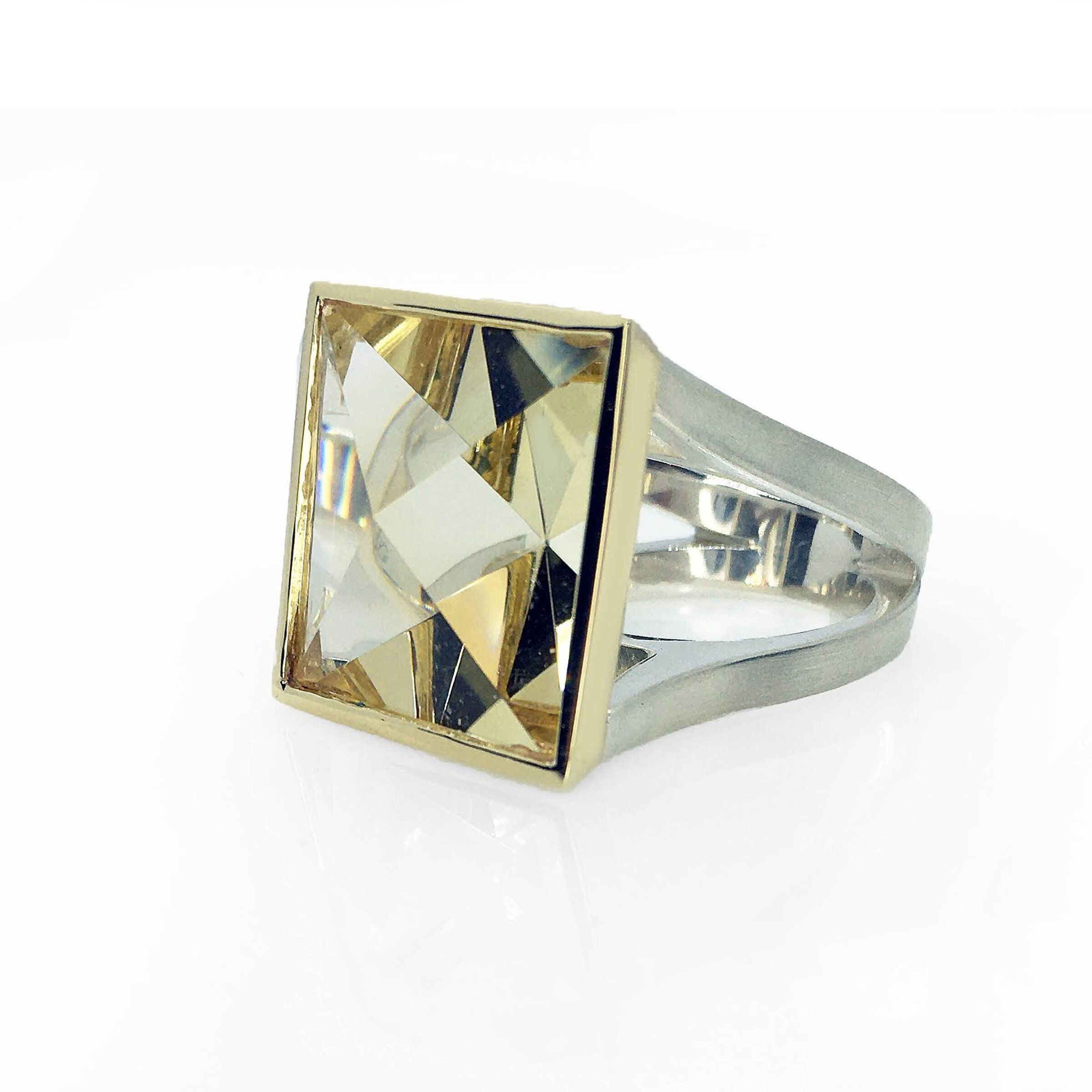 Square Citrine Ring by Claudia Endler (Gold, Silver & Stone Ring ...