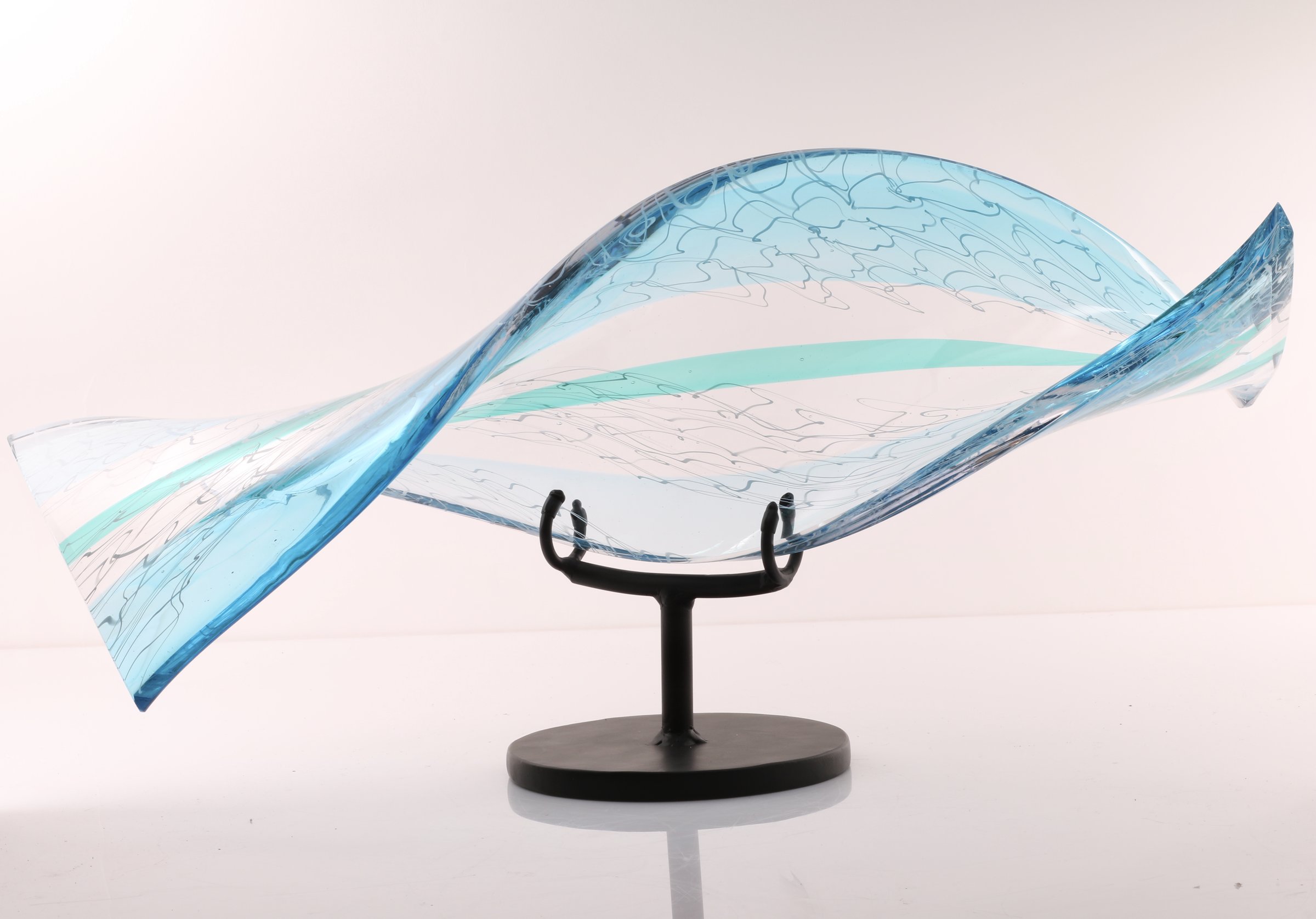 Aqua Twist by Benjamin Silver (Art Glass Sculpture) | Artful Home