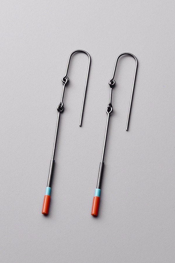Lia Earrings by Julia Turner (Silver & Bead Earrings) | Artful Home