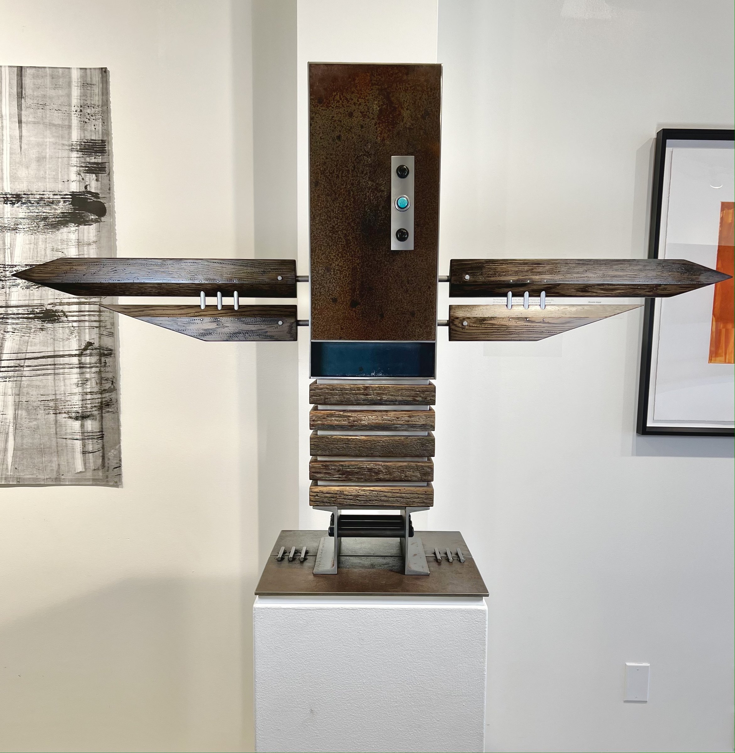 Modern Totem Sculpture by Wes Walsworth (Metal Sculpture) | Artful Home