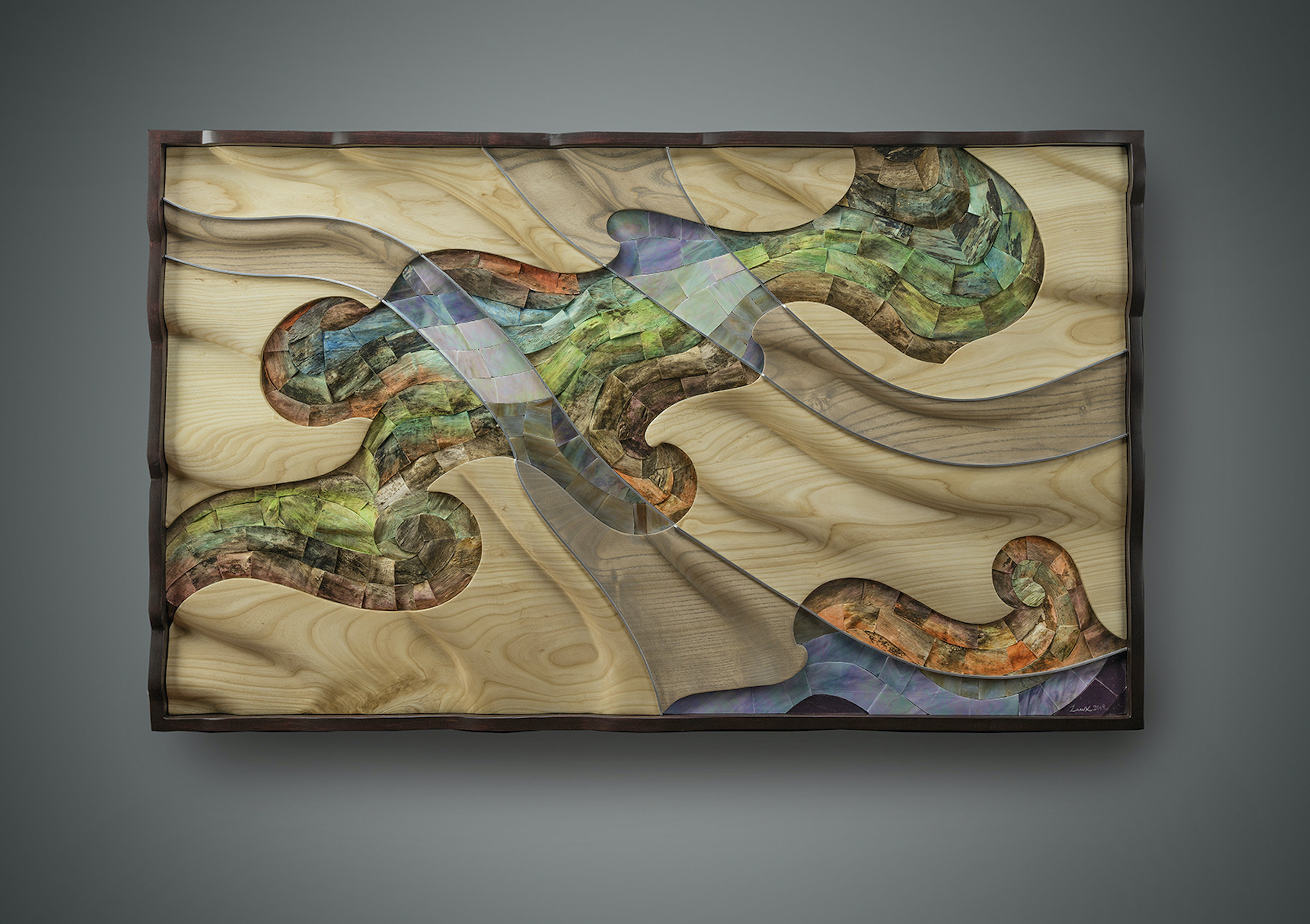 Current Conversion by Aaron Laux (Art Glass & Wood Wall Sculpture ...