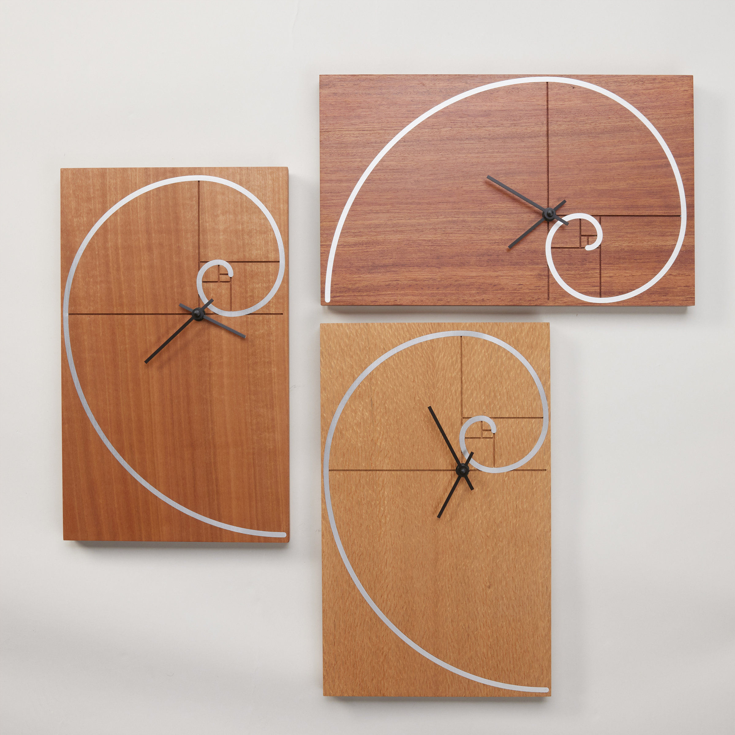 Fibonacci Spiral Clock by Carol Jackson (Wood Clock) | Artful Home
