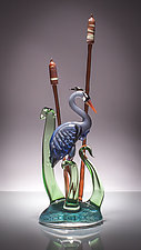 Great Blue Heron by Bryan Randa (Art Glass Sculpture) | Artful Home