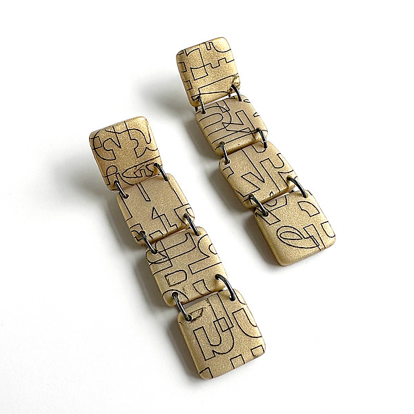 Typography Tile Earrings by Jane Pellicciotto (Polymer Earrings ...