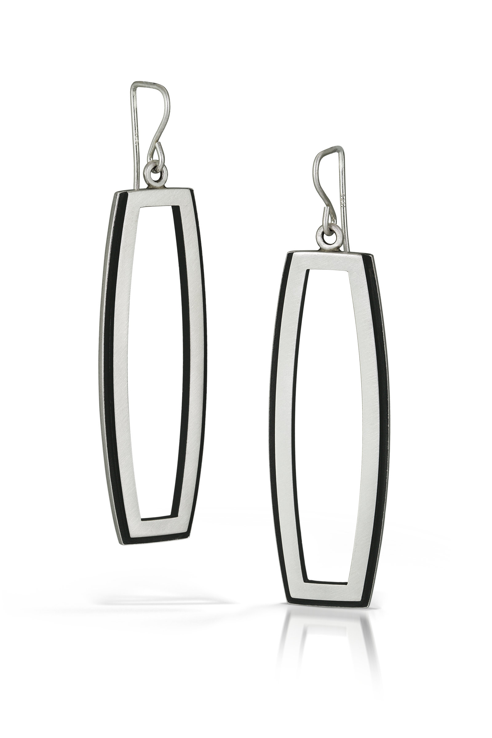 Curved Shape Earrings by Emily Shaffer (Silver Earrings) | Artful Home