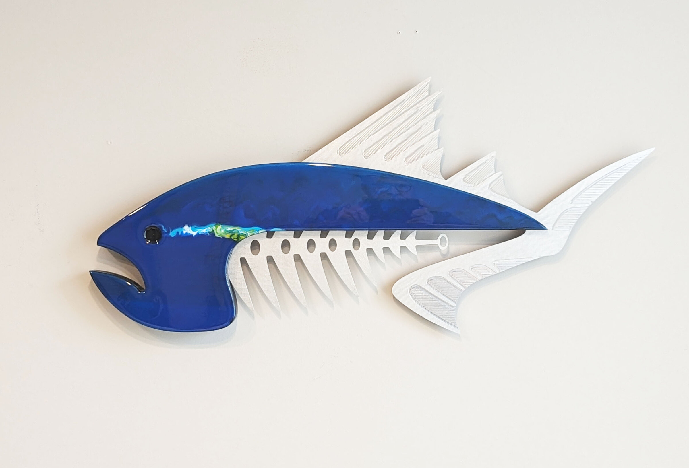 Big Fin in Blue with Tropical Stripe by Mark Gottschalk (Wood & Metal ...