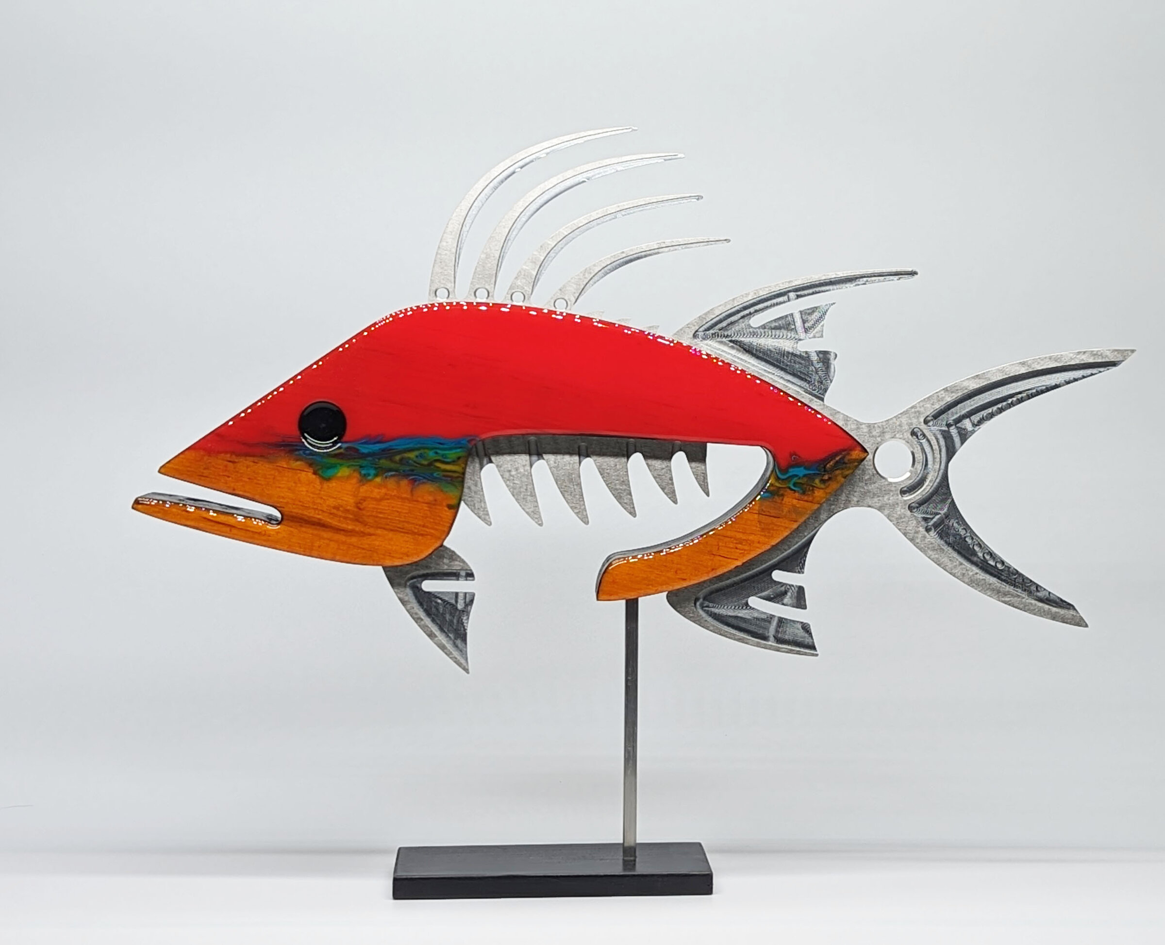 Hogfish Blaze Red with Tropical Blends by Mark Gottschalk (Wood & Metal ...