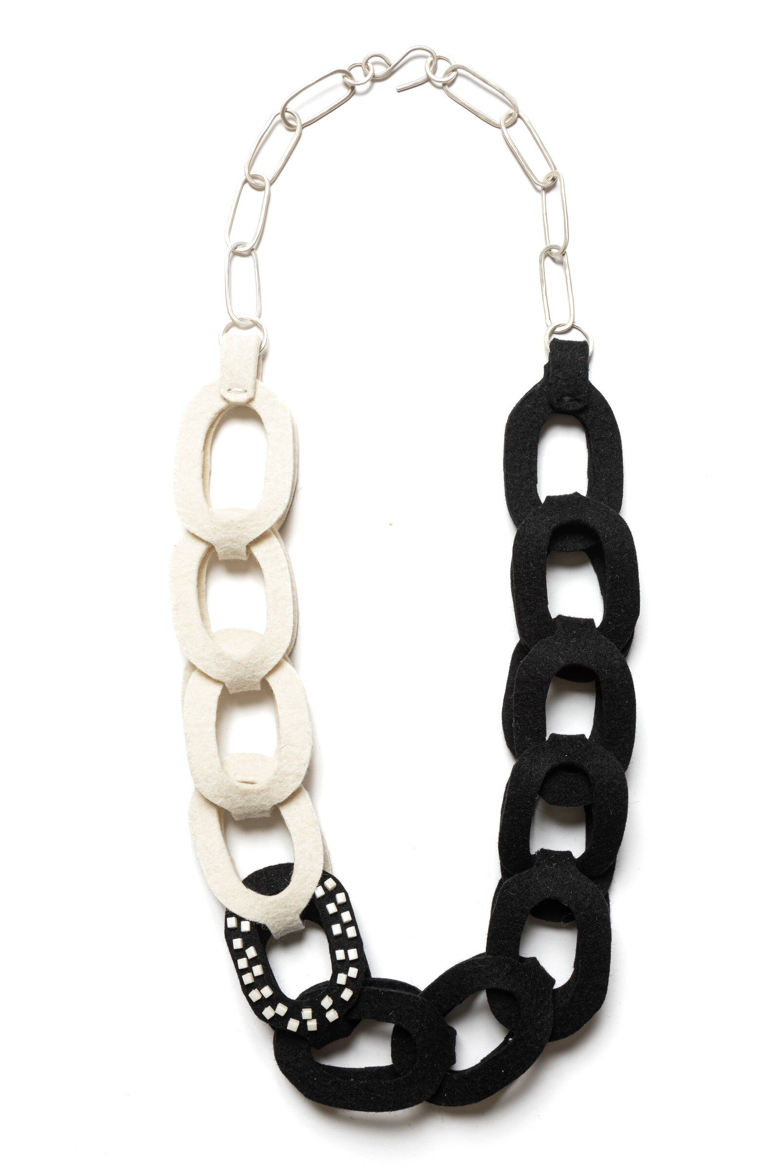 Long Felt-Chain Necklace by Linda May (Felt Necklace) | Artful Home