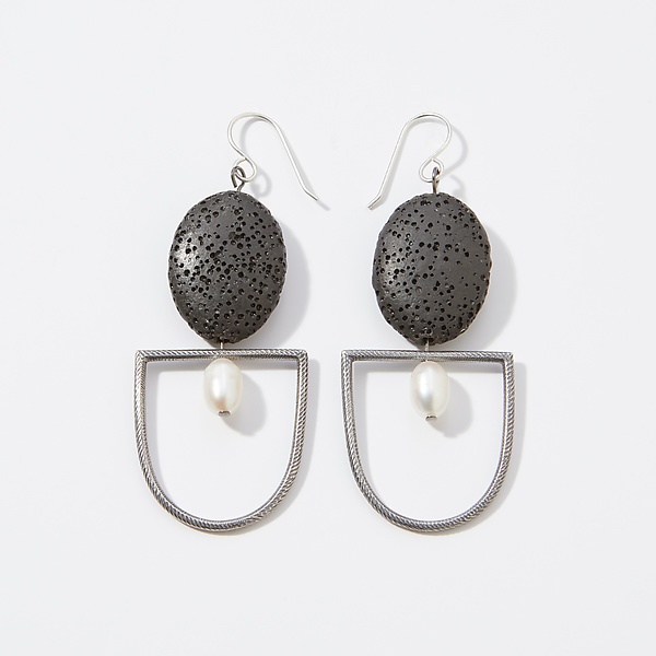 Lava Rock Earrings by Boo Poulin (Silver & Stone Earrings) | Artful Home