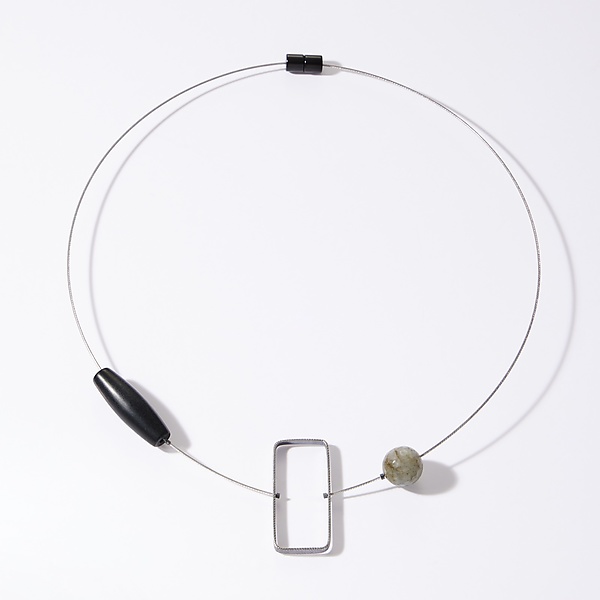 Silver, Blackstone and Labradorite Necklace by Boo Poulin (Silver ...