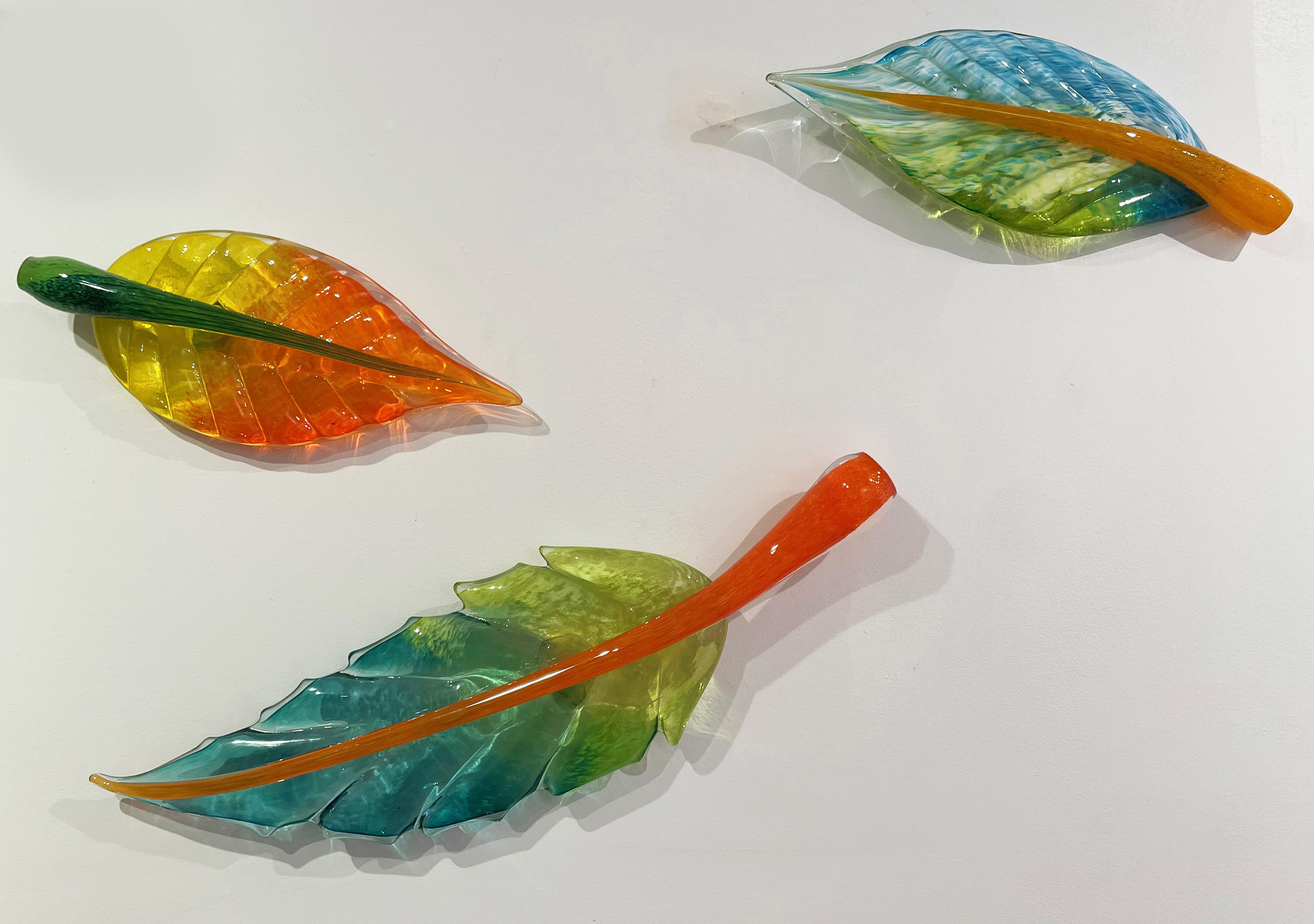 Leaf Triptych by Cristy Aloysi and Scott Graham (Art Glass Wall ...