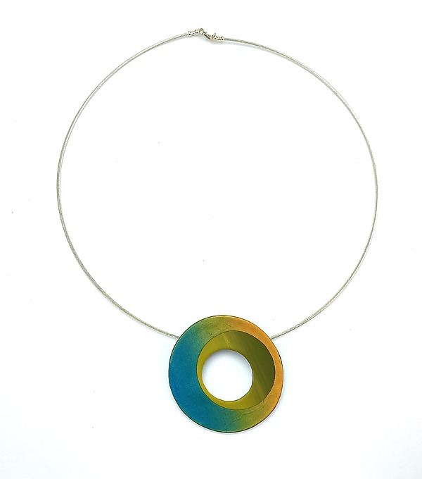 OpArt Cable Necklace by Bonnie Bishoff and J.M. Syron (Silver & Polymer ...