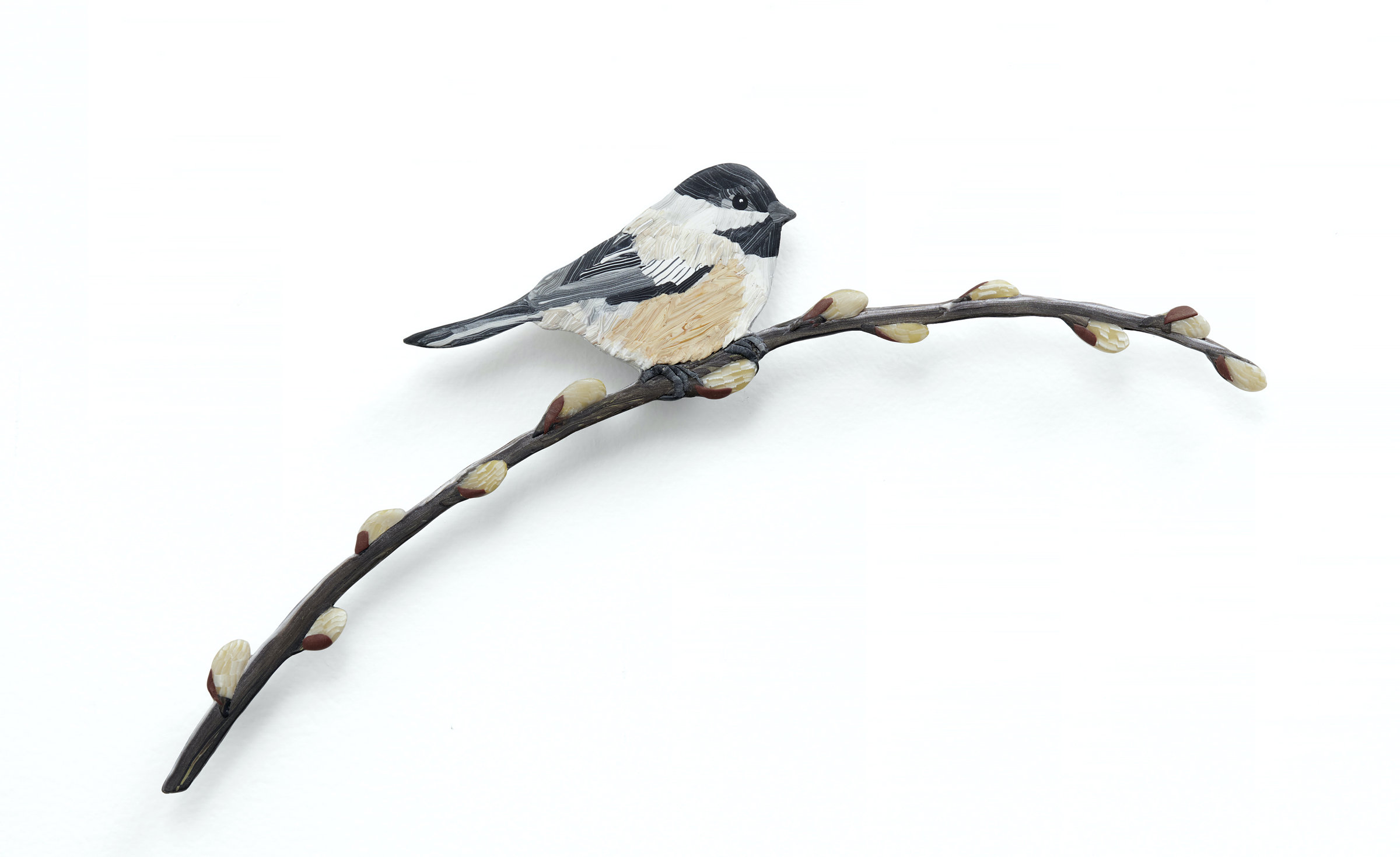 Spring Chickadee by Bonnie Bishoff and J.M. Syron (Mixed-Media Wall ...