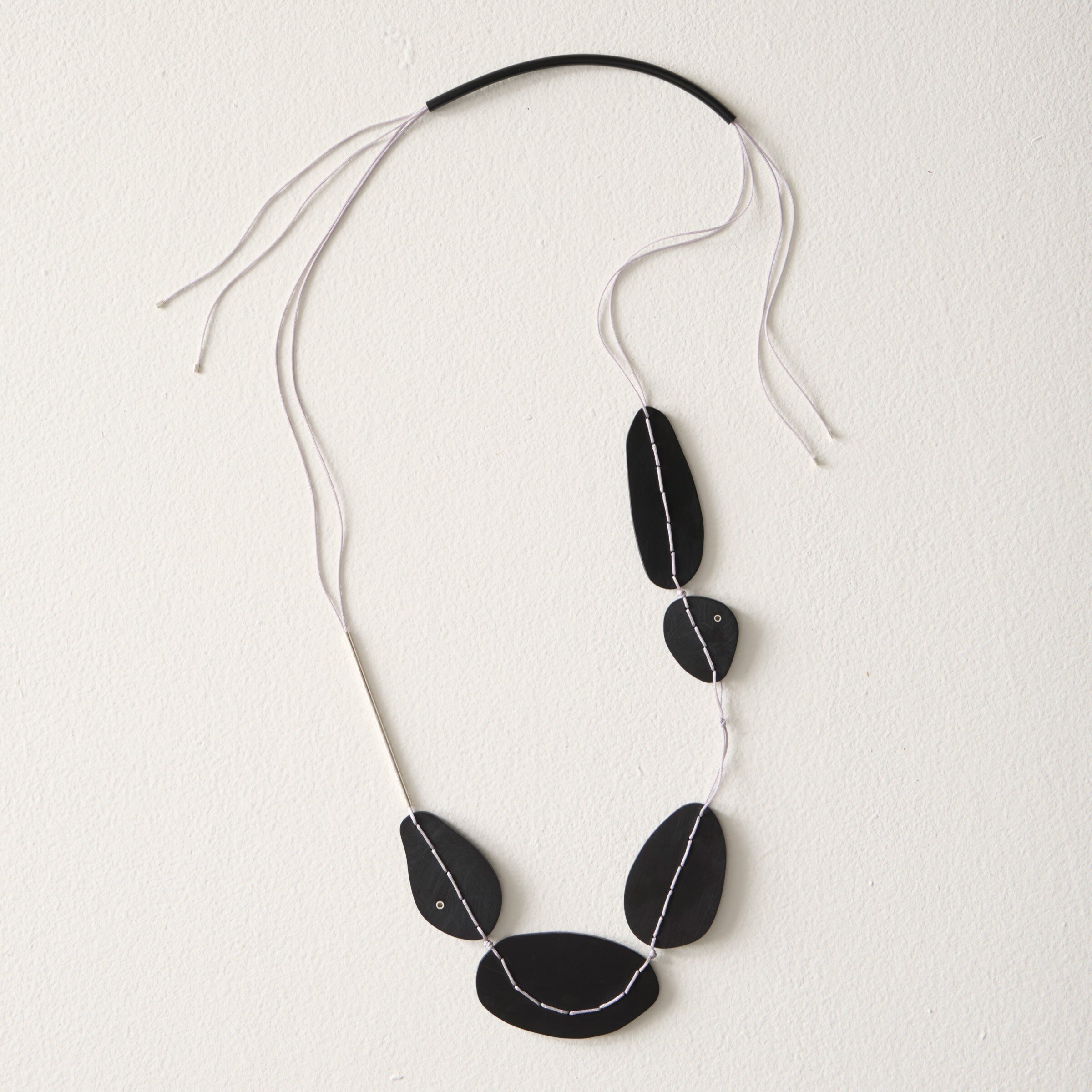 Long Pebbles Necklace by Laura Hutchcroft (Mixed-Media Necklace ...