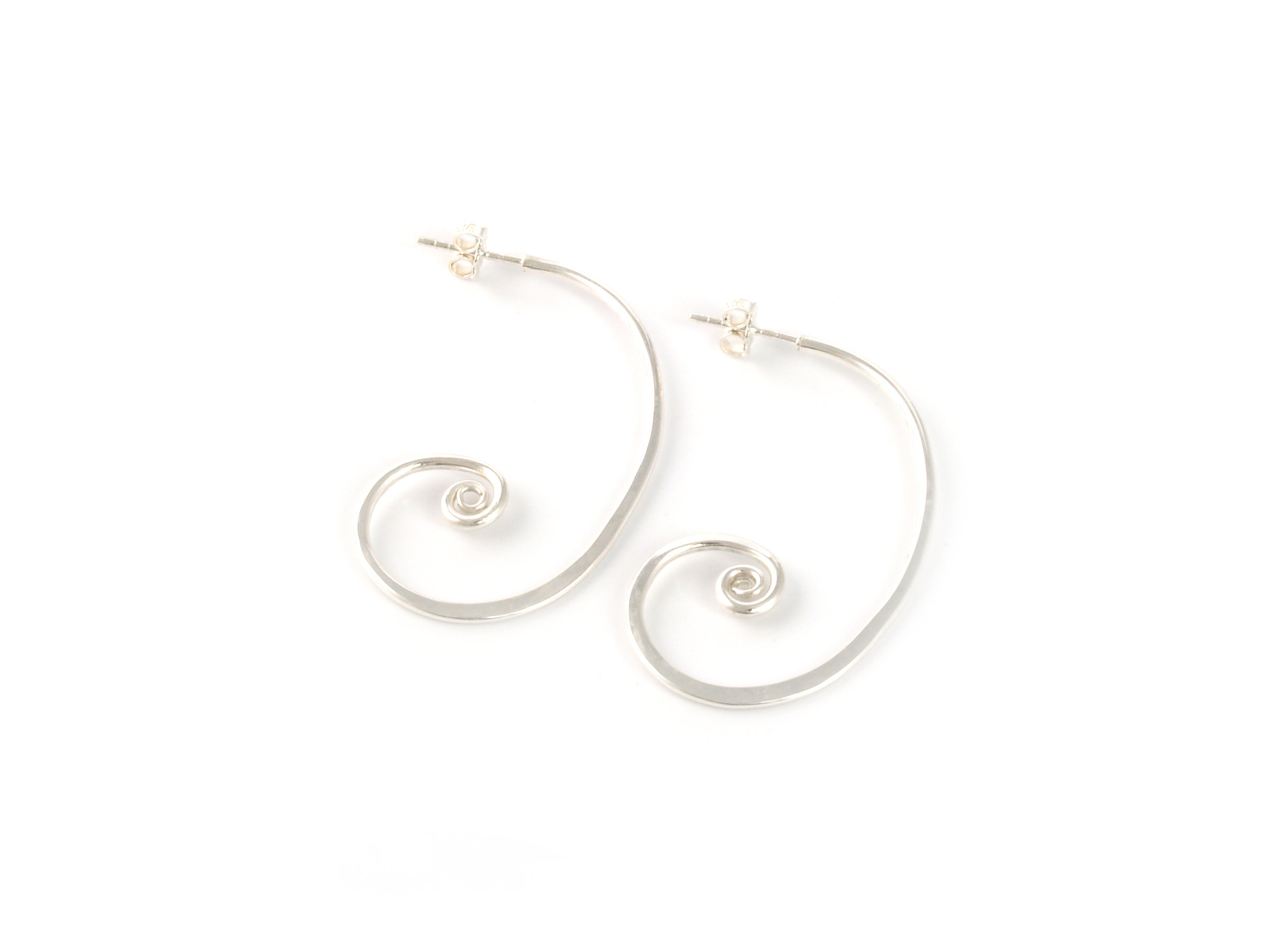 Forged Scroll Post Earrings by Jill Baker Gower (Silver Earrings ...