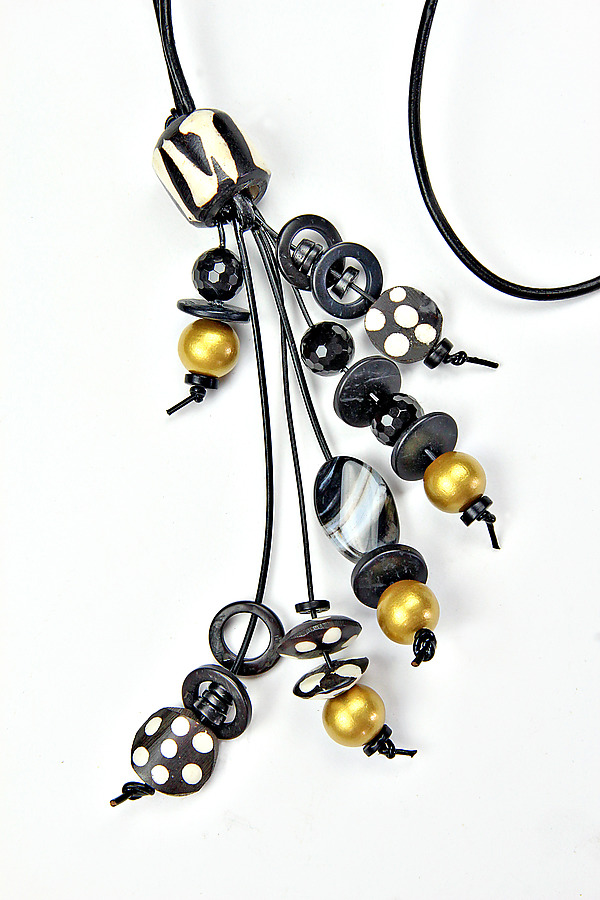 Golden Embers Necklace by Phyllis Clark (Mixed-Media Necklace) | Artful ...