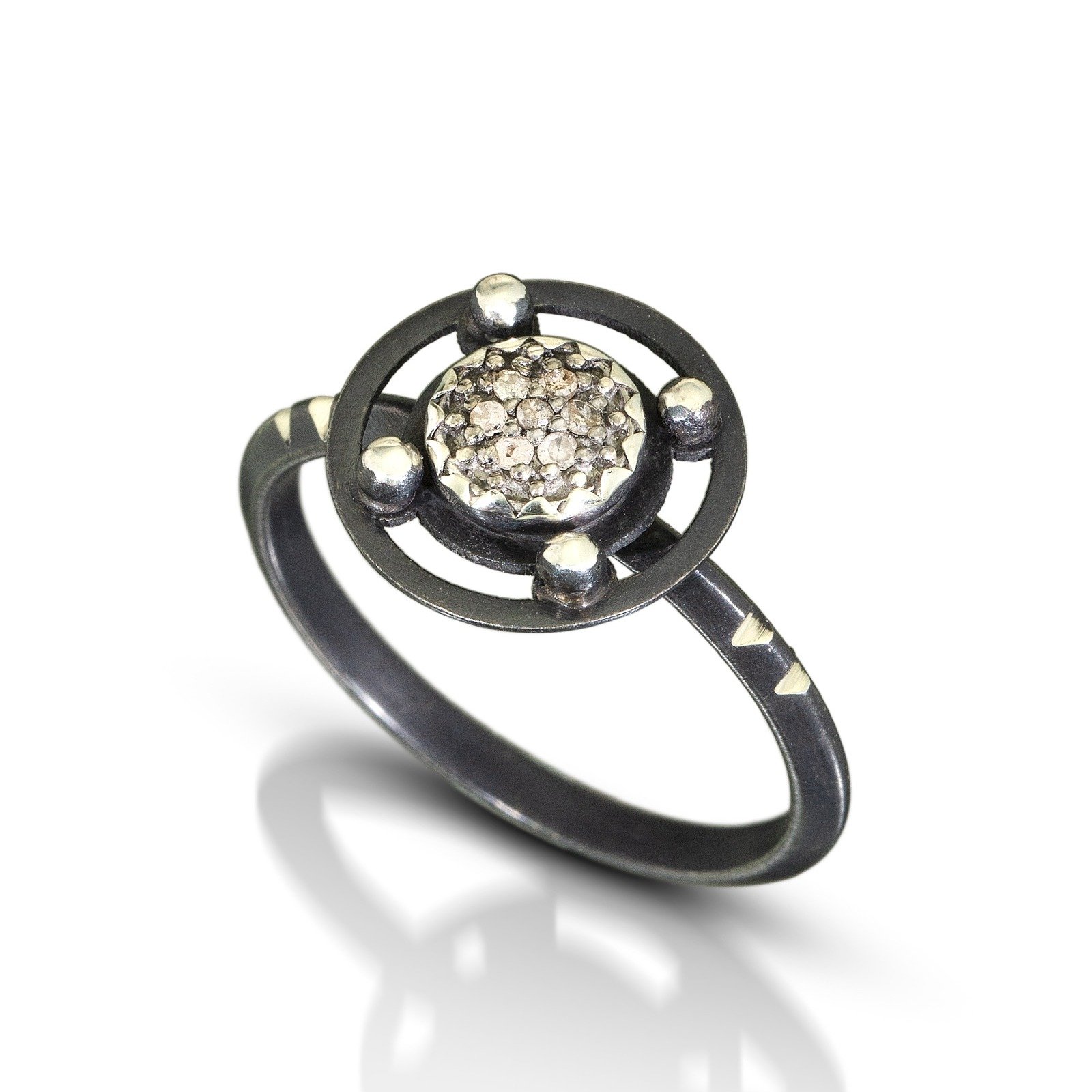 Circle Geometric Ring by Chihiro Makio (Silver & Stone Ring) | Artful Home
