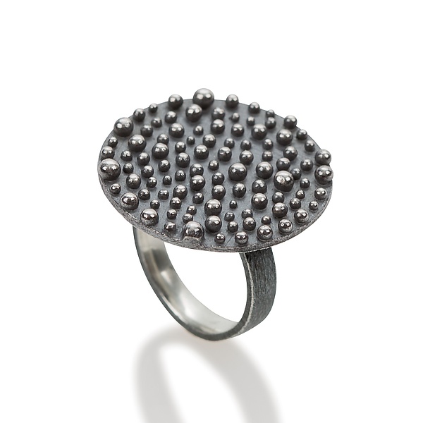 Bumpy Shield Ring by Dahlia Kanner (Silver Ring) | Artful Home