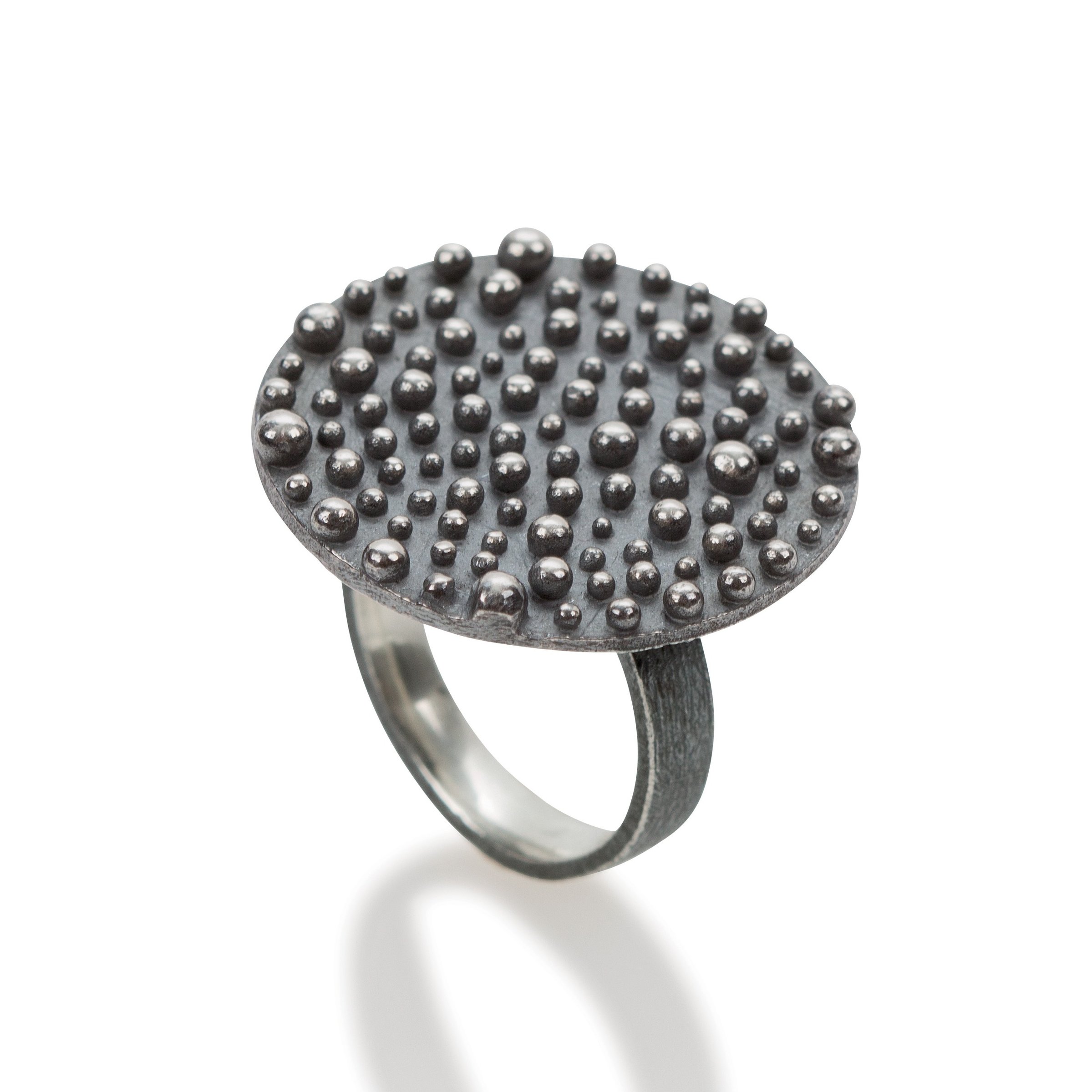 Bumpy Shield Ring by Dahlia Kanner (Silver Ring) | Artful Home