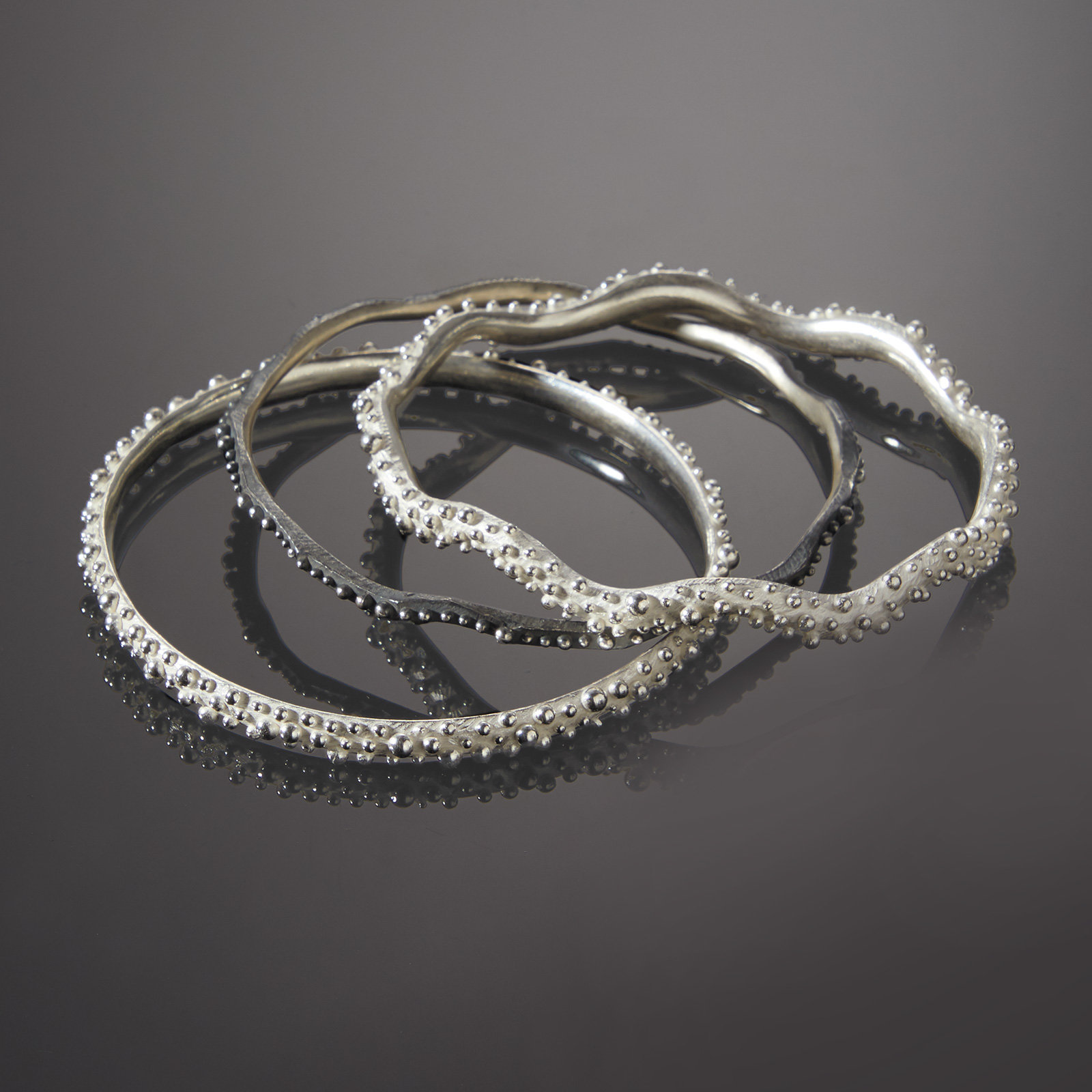 Bumpy Bangles by Dahlia Kanner (Silver Bracelet) | Artful Home