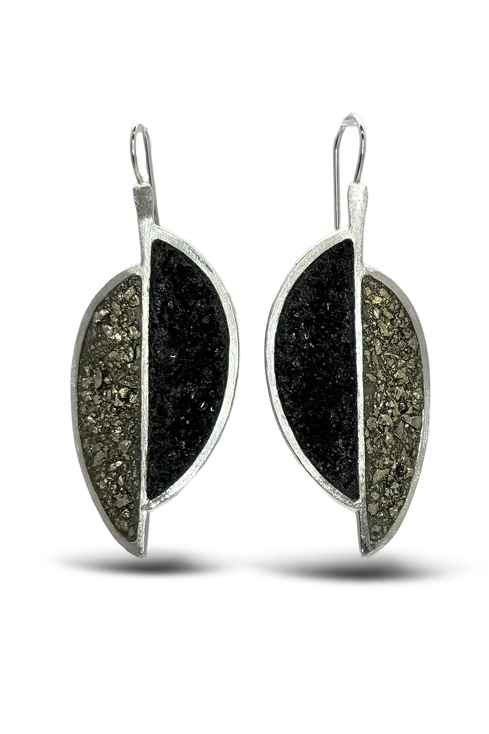 Split Leaf Earrings by David Urso (Stone & Resin Earrings) | Artful Home