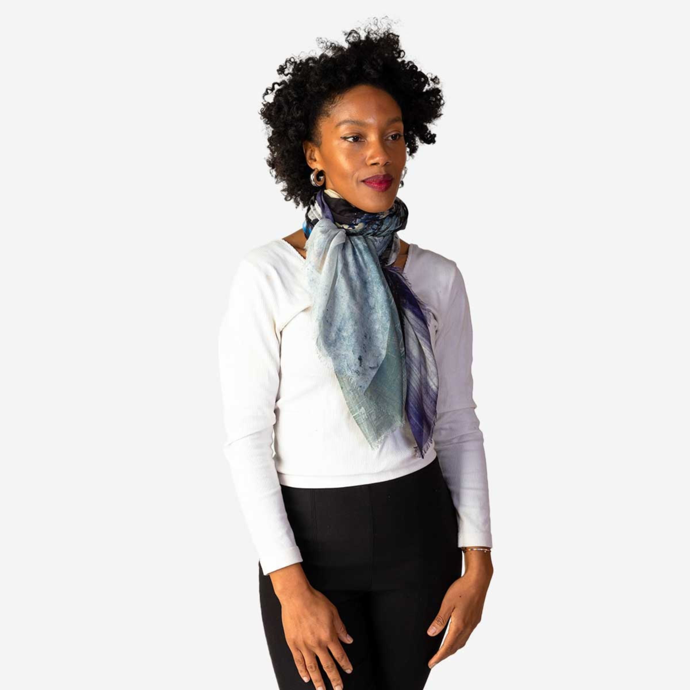 High Seas Silk and Modal Scarf by Isabelle Gougenheim (Silk Scarf ...
