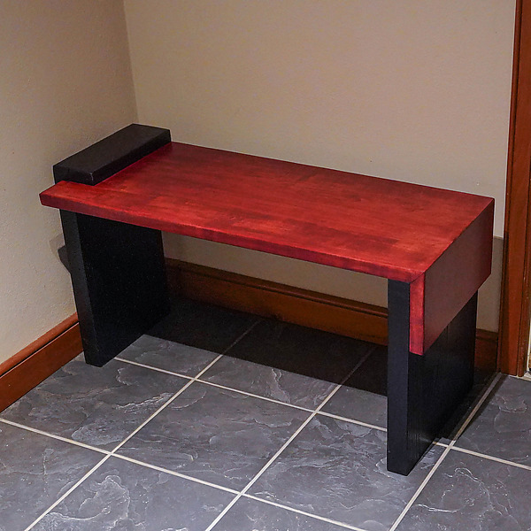 Red and Black Bench by Alan Kalker (Wood Bench) | Artful Home