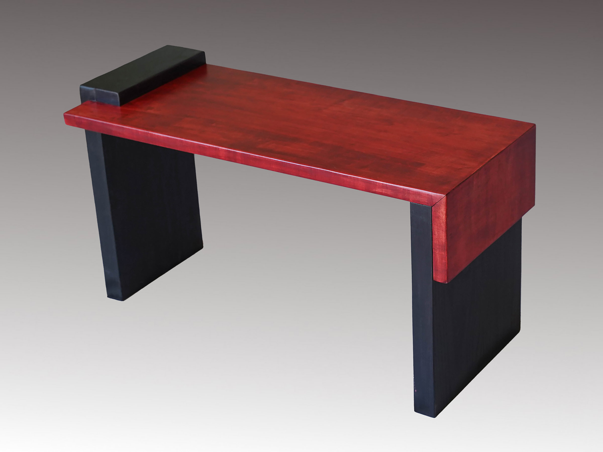 Red and Black Bench by Alan Kalker (Wood Bench) | Artful Home