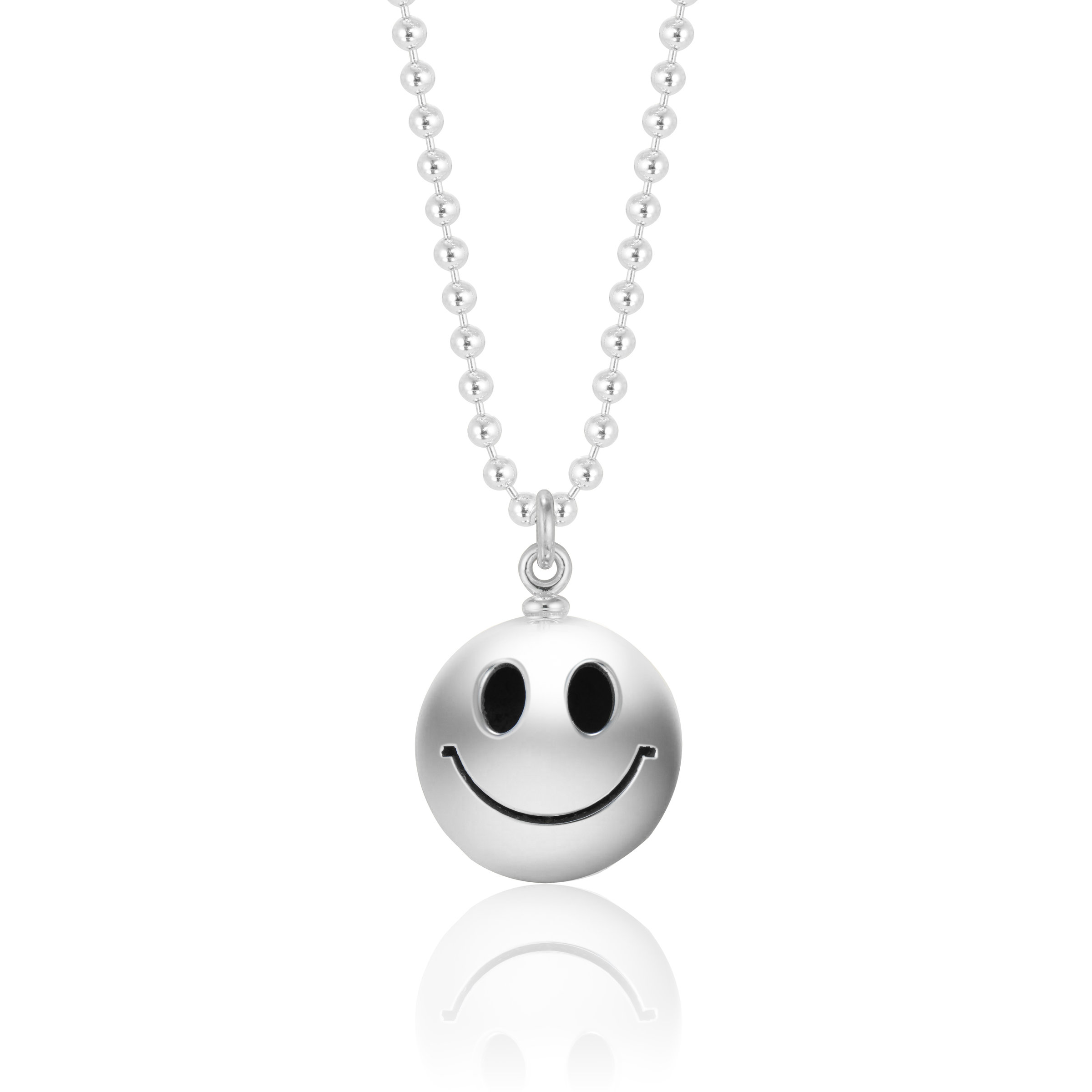 Silver Smiley Face Pendant by Susan Winberg (Silver Necklace) | Artful Home