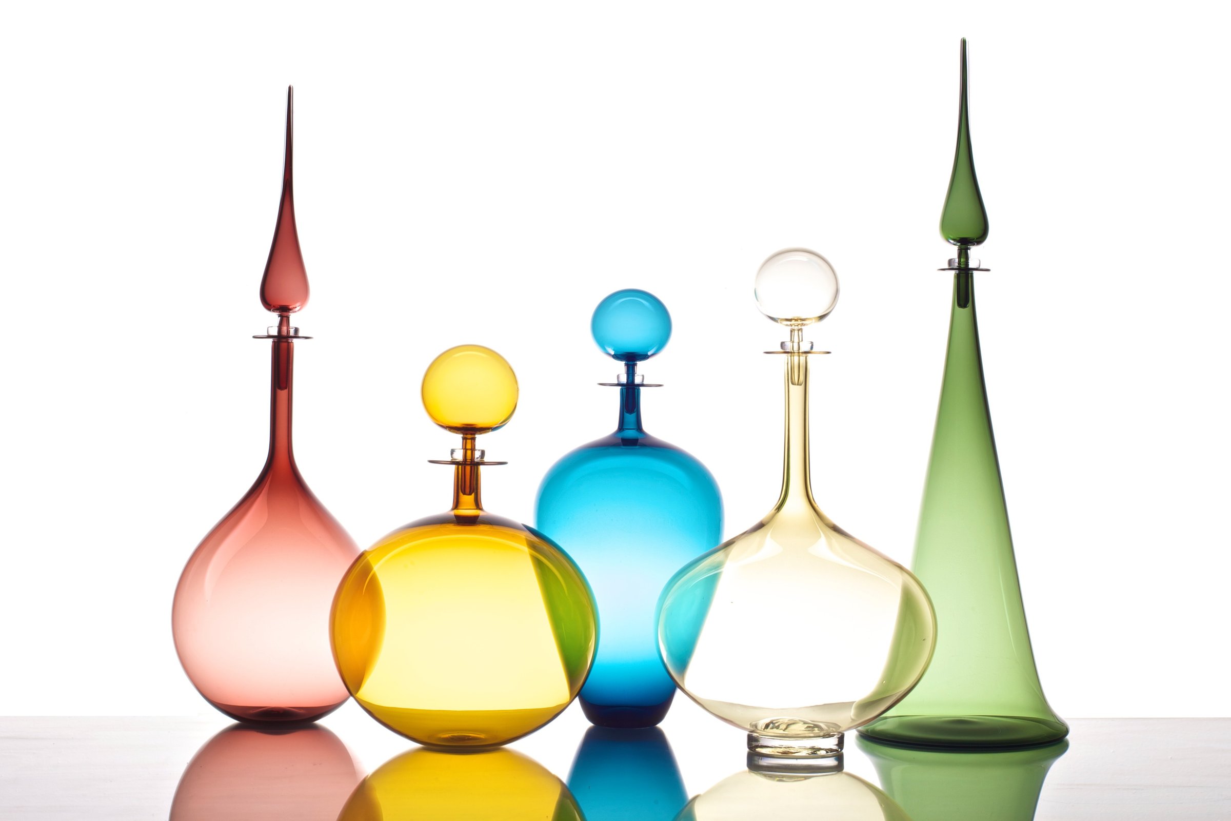 Large Decanter Collection by Joe Cariati (Art Glass Vessels) | Artful Home