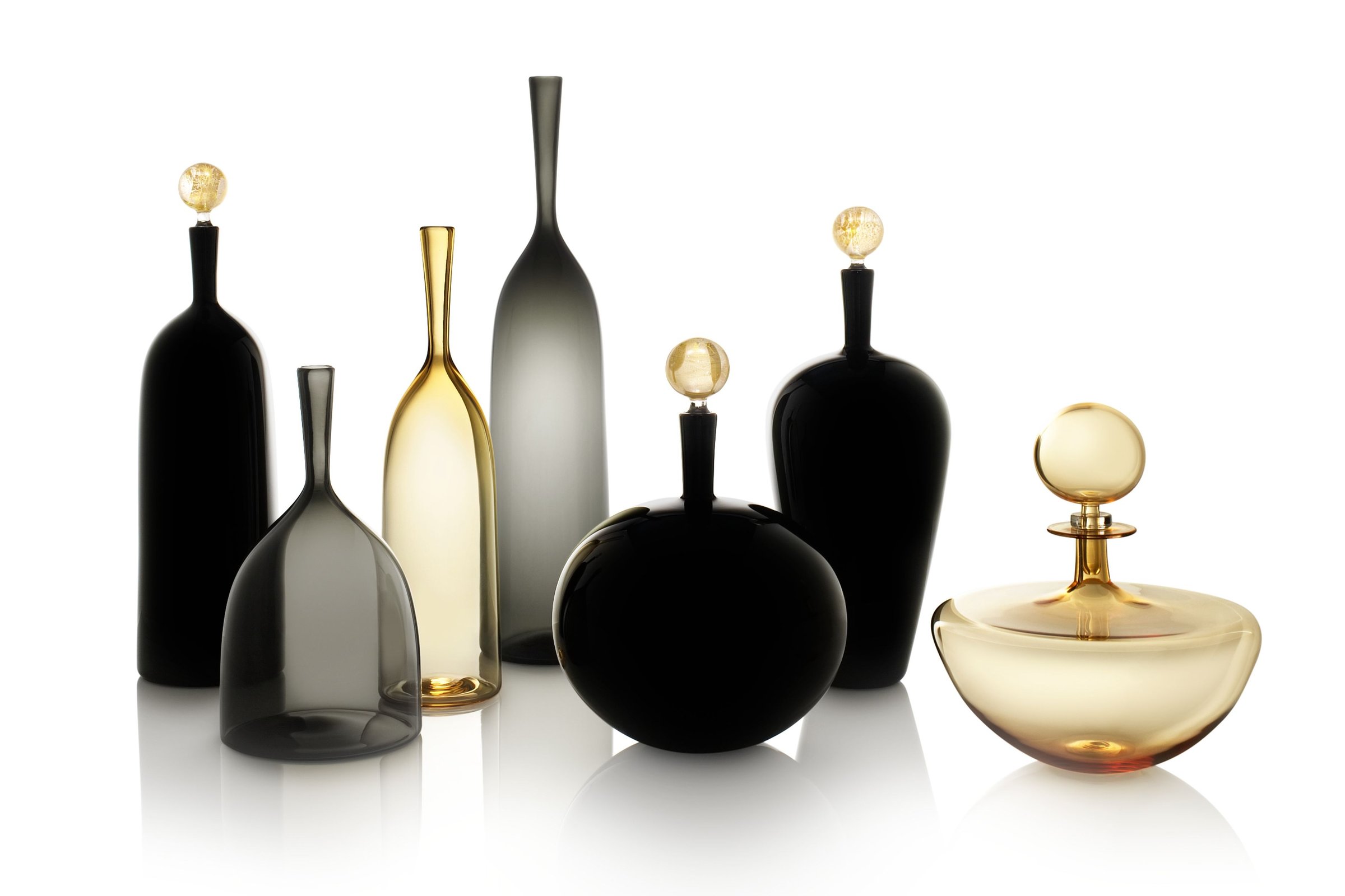 Black and Gold Collection by Joe Cariati (Art Glass Vessels) | Artful Home