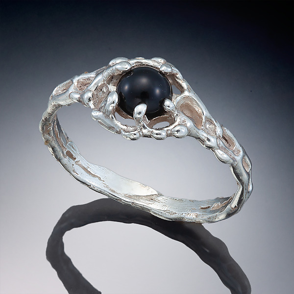 Tendril Nest Ring by Mary Elwyn (Silver & Stone Ring) | Artful Home