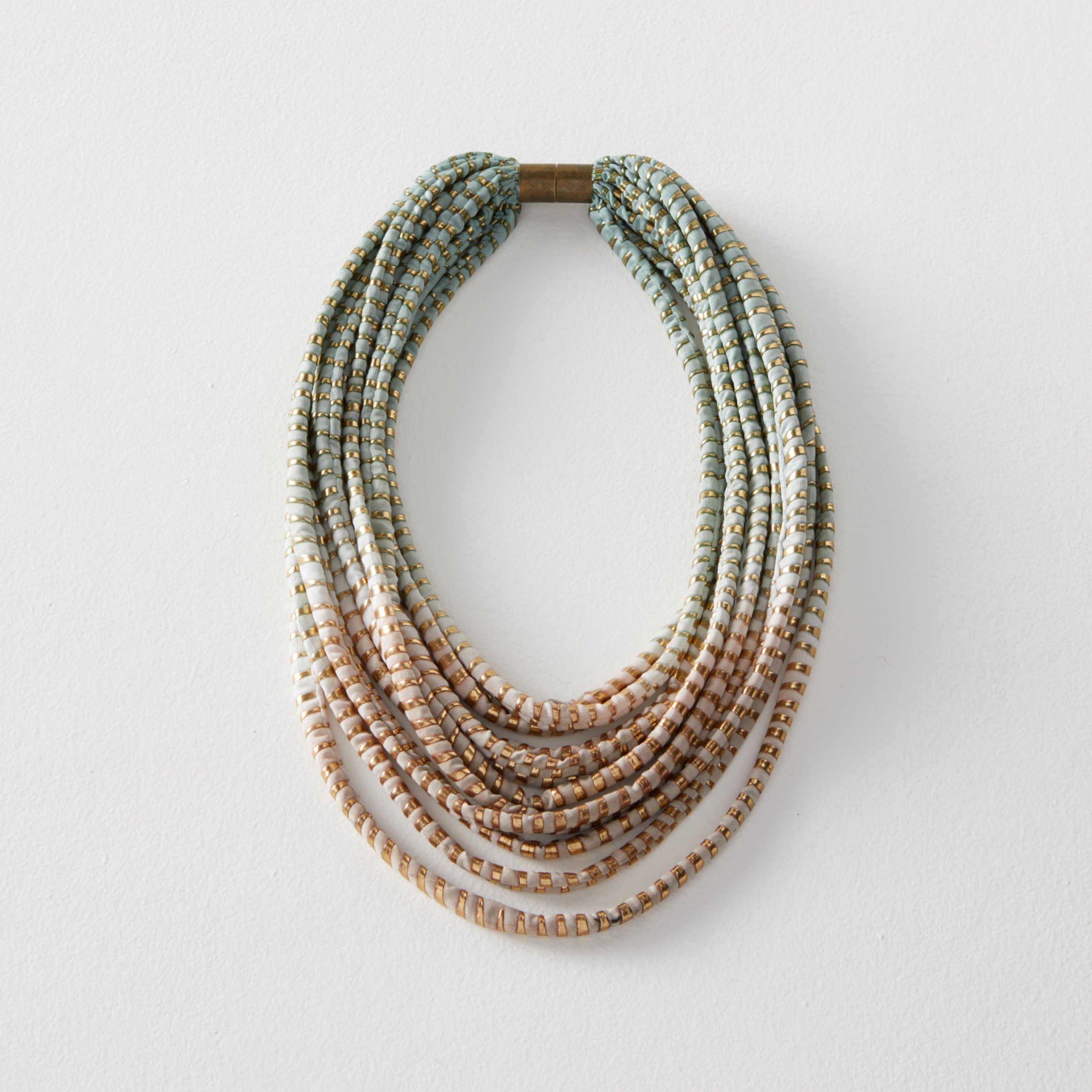 Rustic Multi Strand Necklace by Einat Cohen (Fabric Necklace) | Artful Home