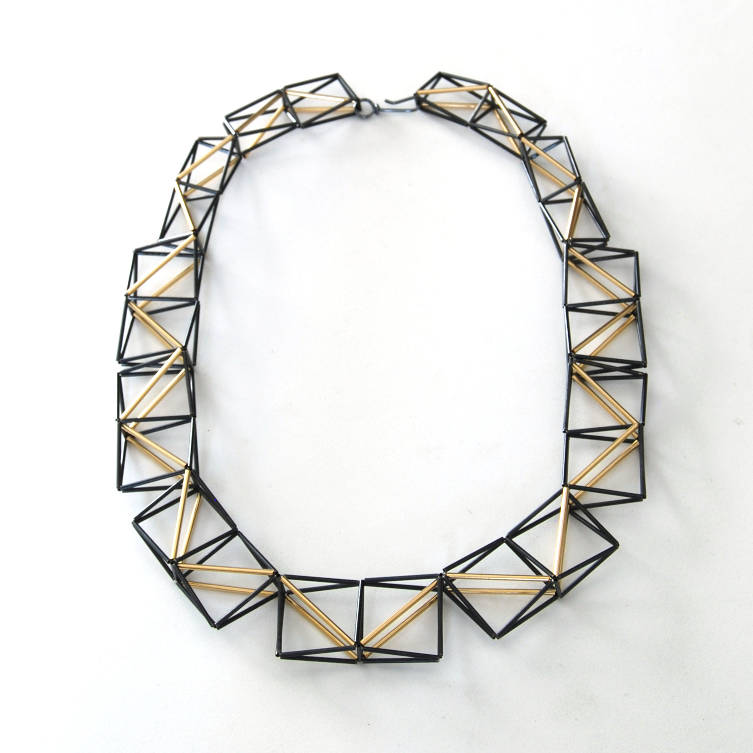 Double Square Links Necklace by Emilie Pritchard (Silver & Gold ...