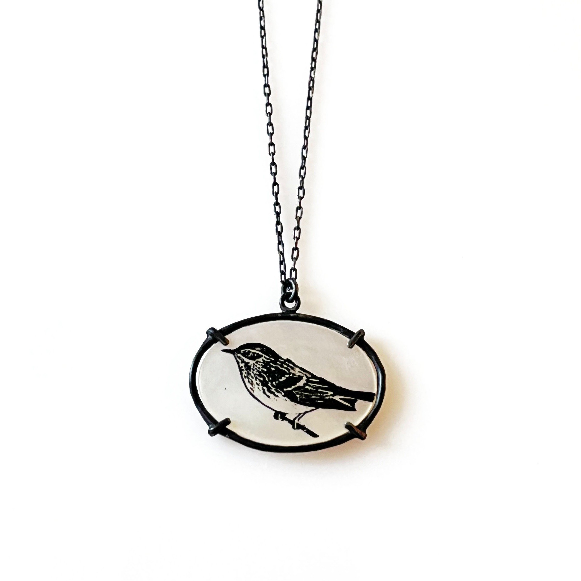 Warbler Pendant by Kelly Jean Conroy (Mother of Pearl Necklace ...
