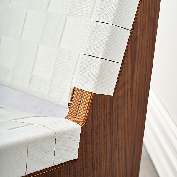 Woven Cotton Lounge Chair and Ottoman by Hossle Woodworks - MCM ...