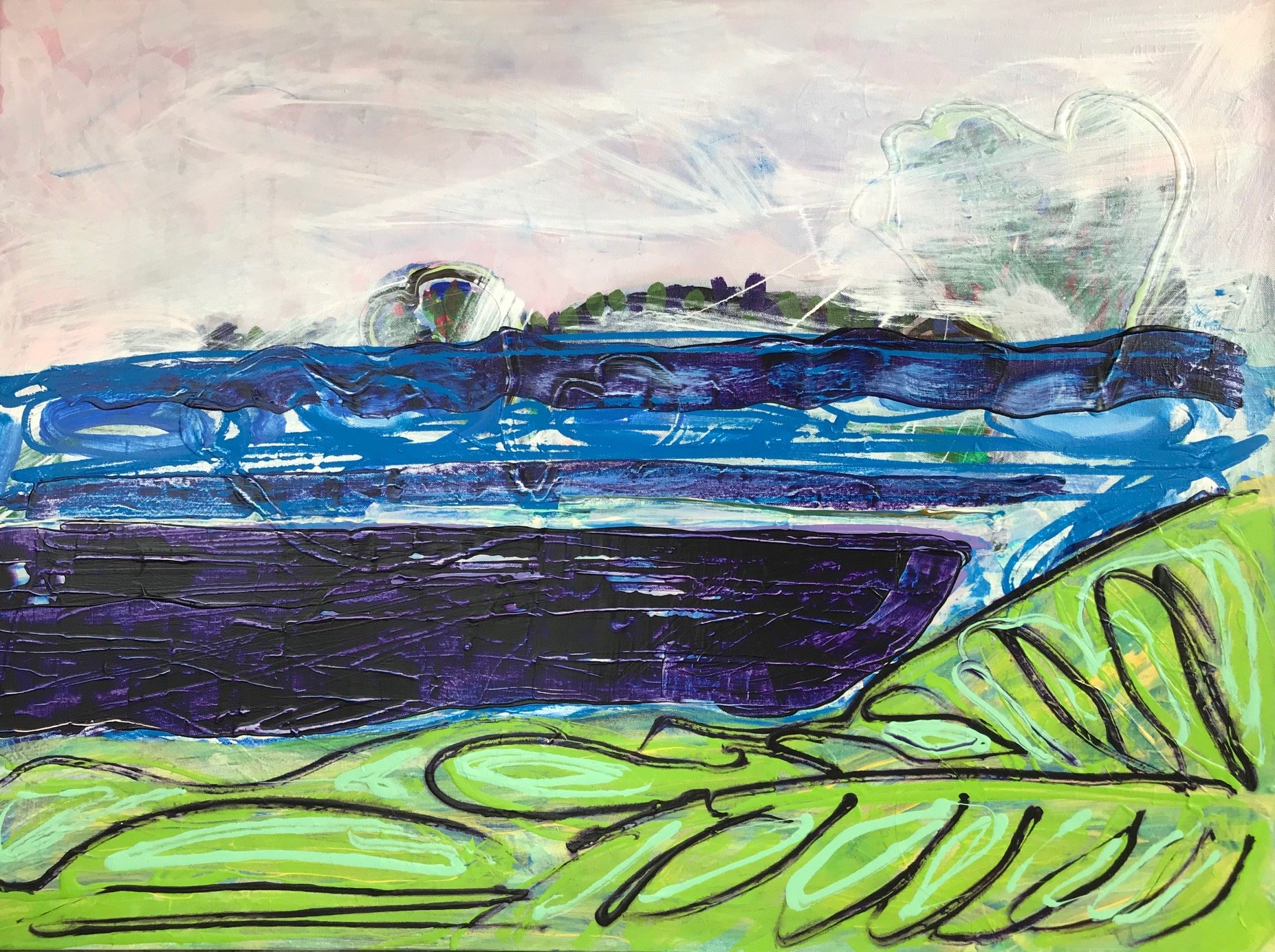 Winter Pond by Leonard Moskowitz (Acrylic Painting) | Artful Home