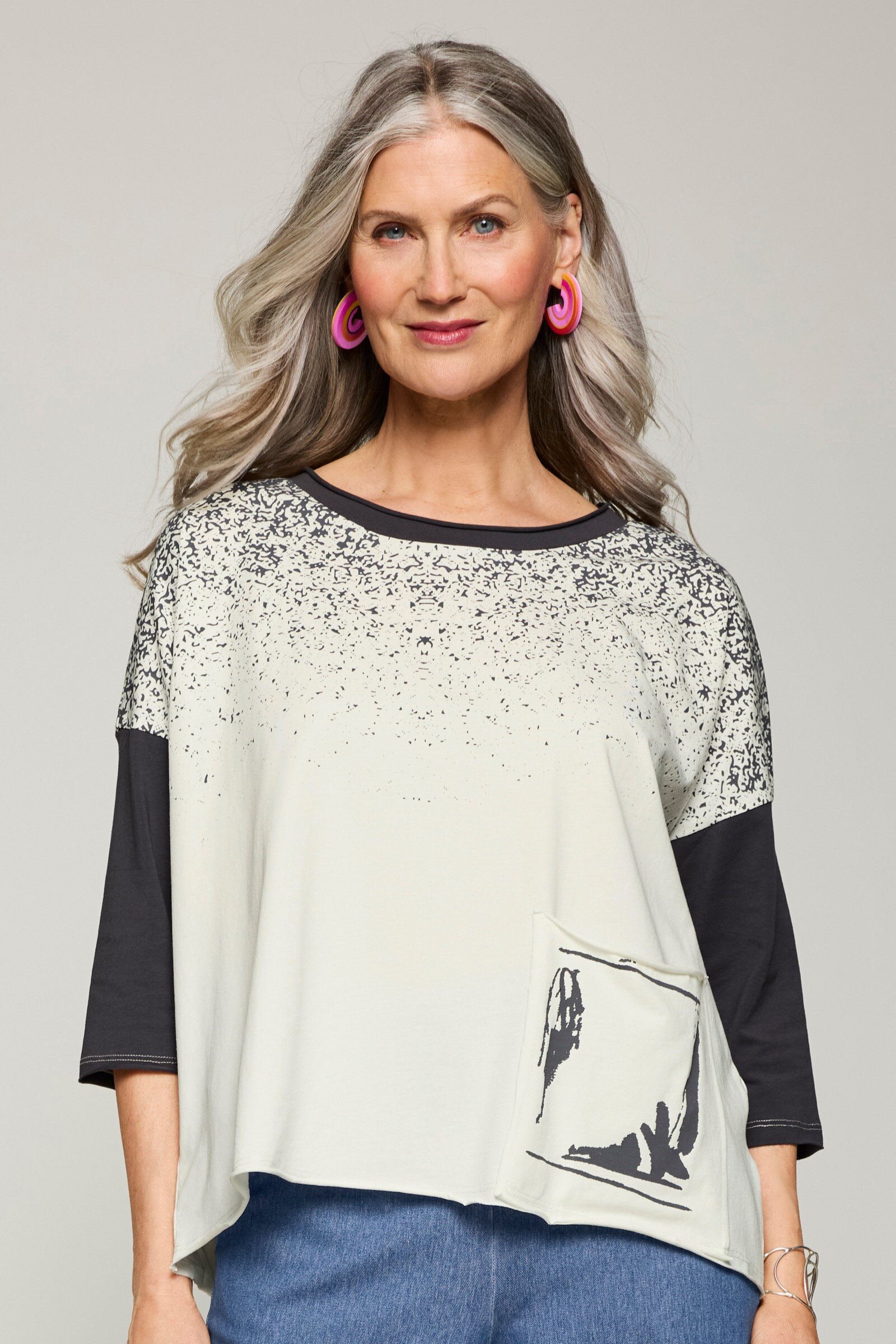 Nova Splatter Tee by LUUKAA (Matte Jersey Top) | Artful Home
