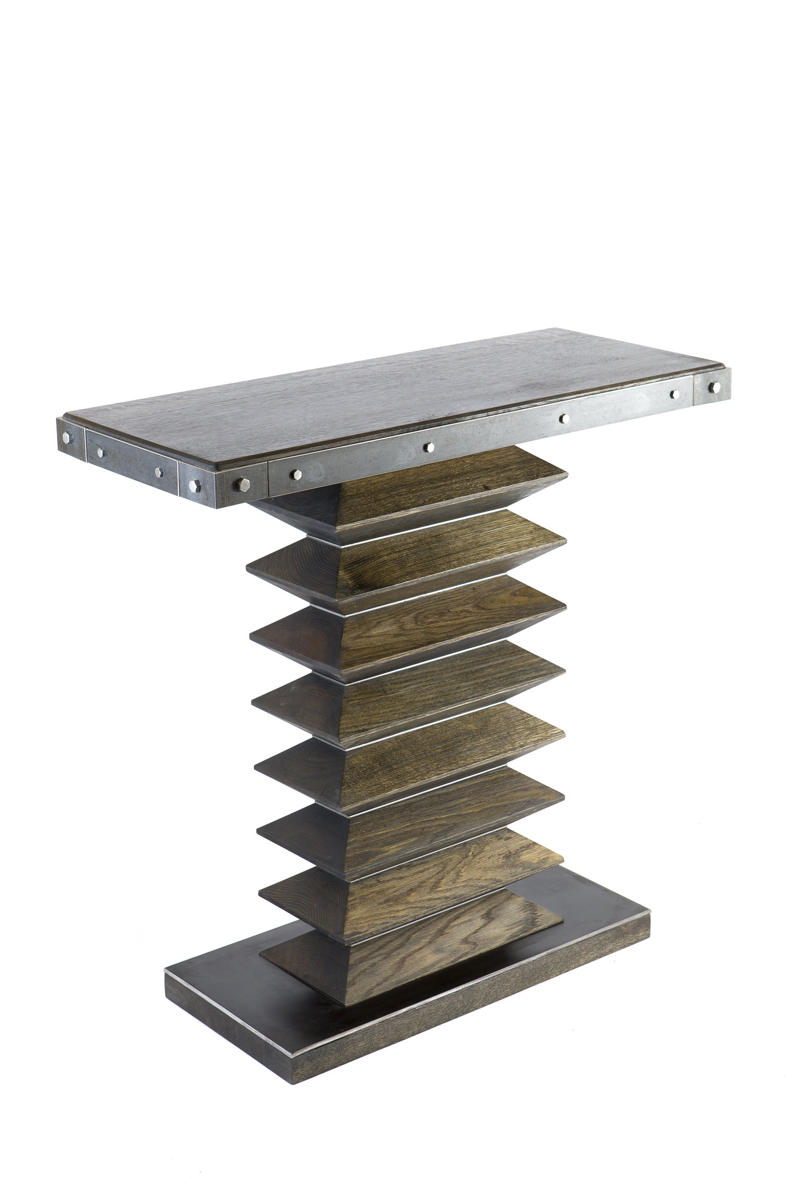Zig Zag Console Table by Wes Walsworth (Wood & Steel Console Table ...